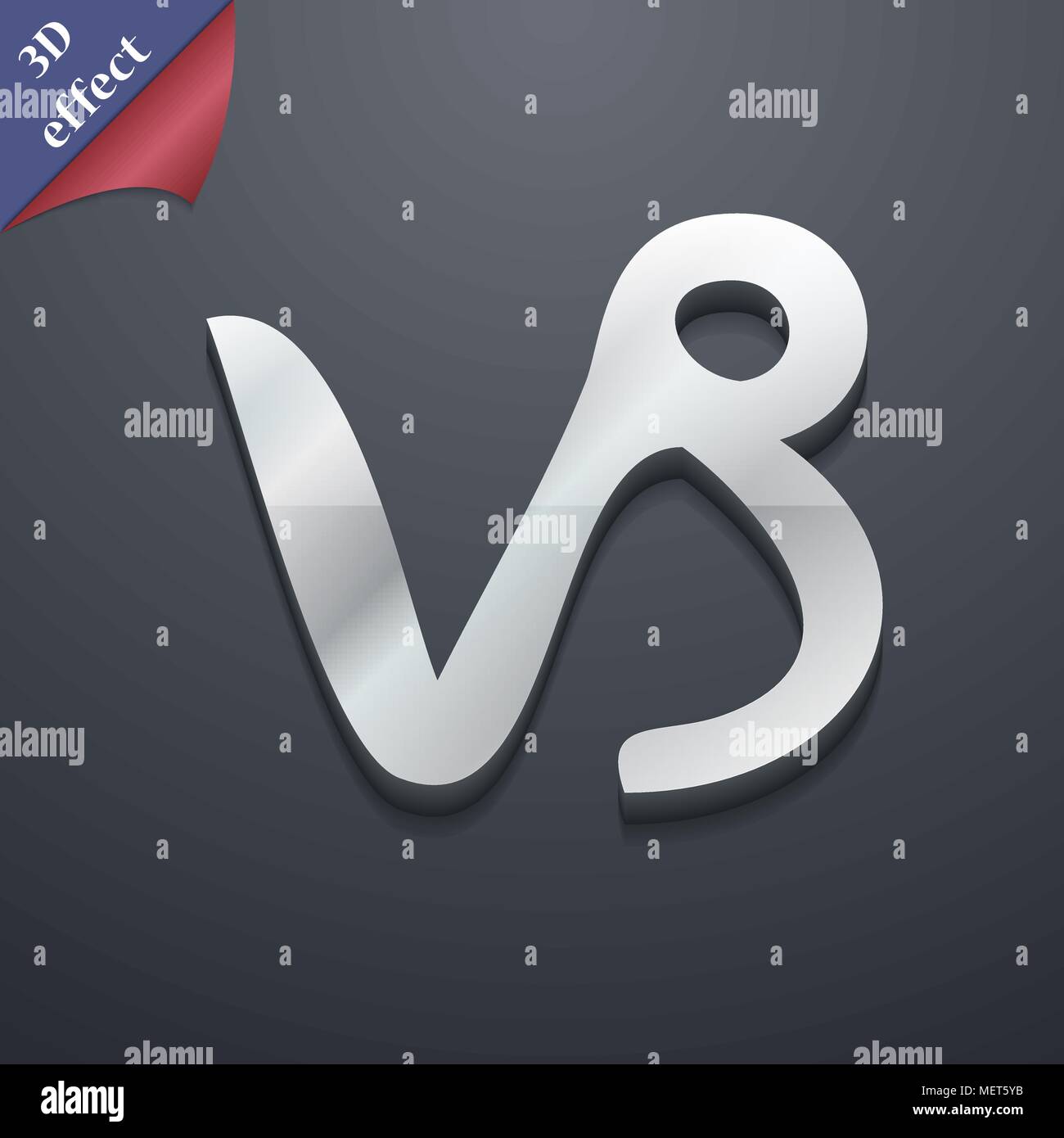 Capricorn icon symbol. 3D style. Trendy, modern design with space for ...