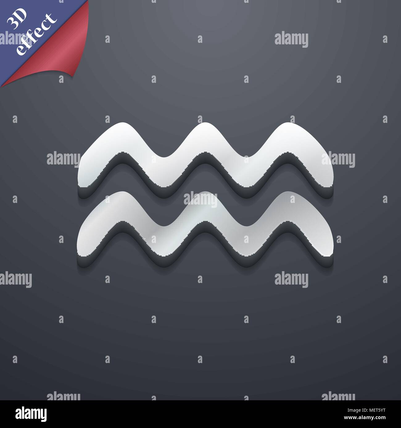 Aquarius icon symbol. 3D style. Trendy, modern design with space for ...