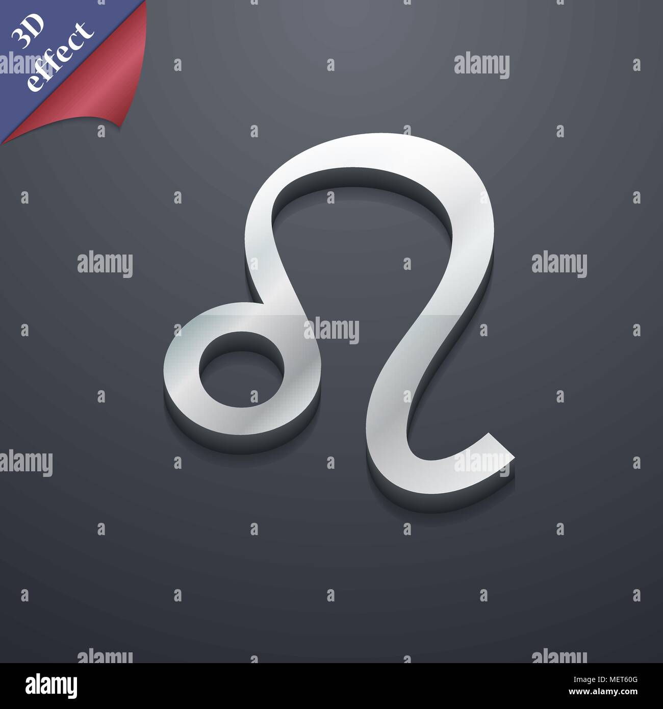 Leo zodiac icon symbol. 3D style. Trendy, modern design with space for ...