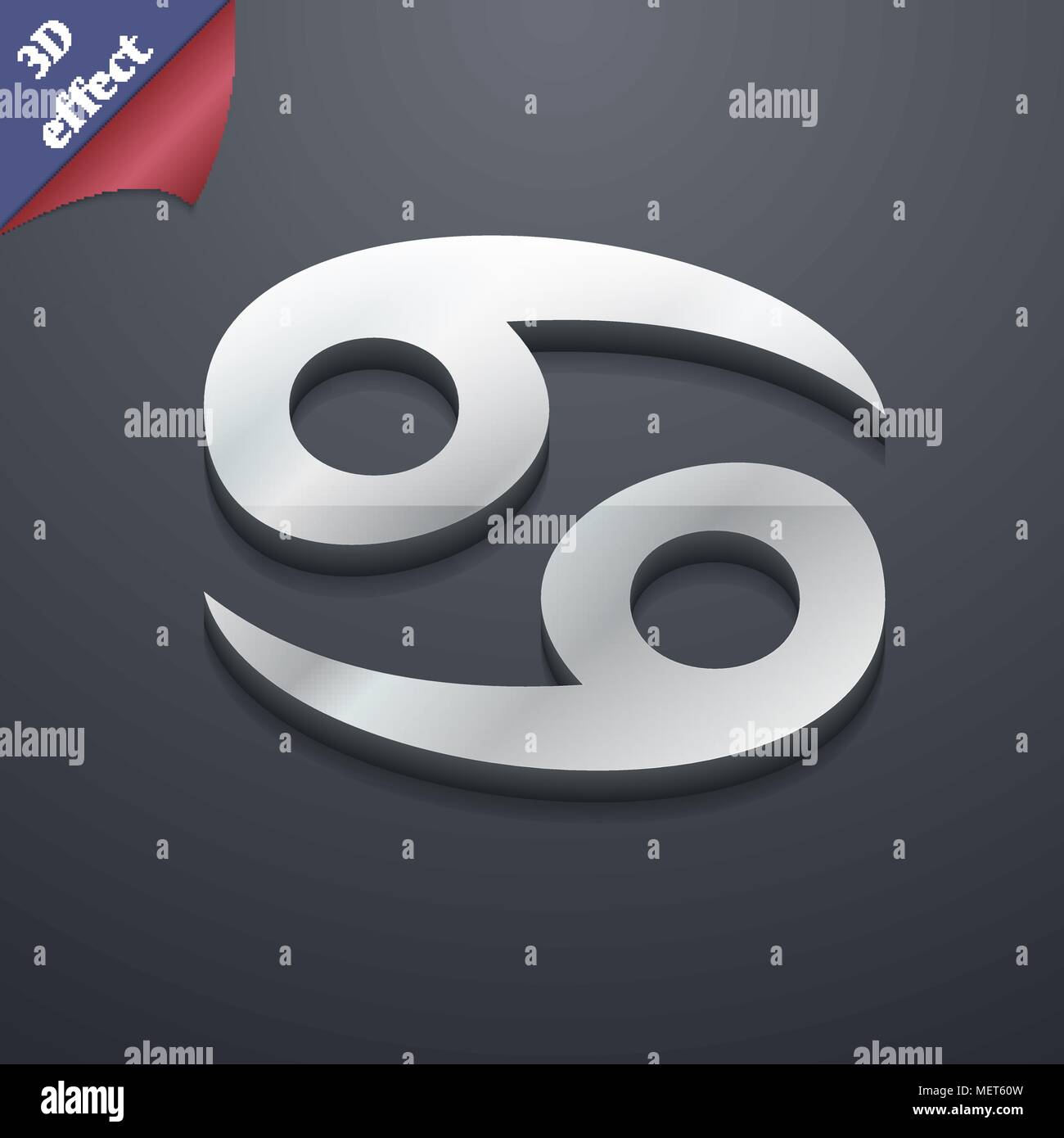 zodiac Cancer icon symbol. 3D style. Trendy, modern design with space ...