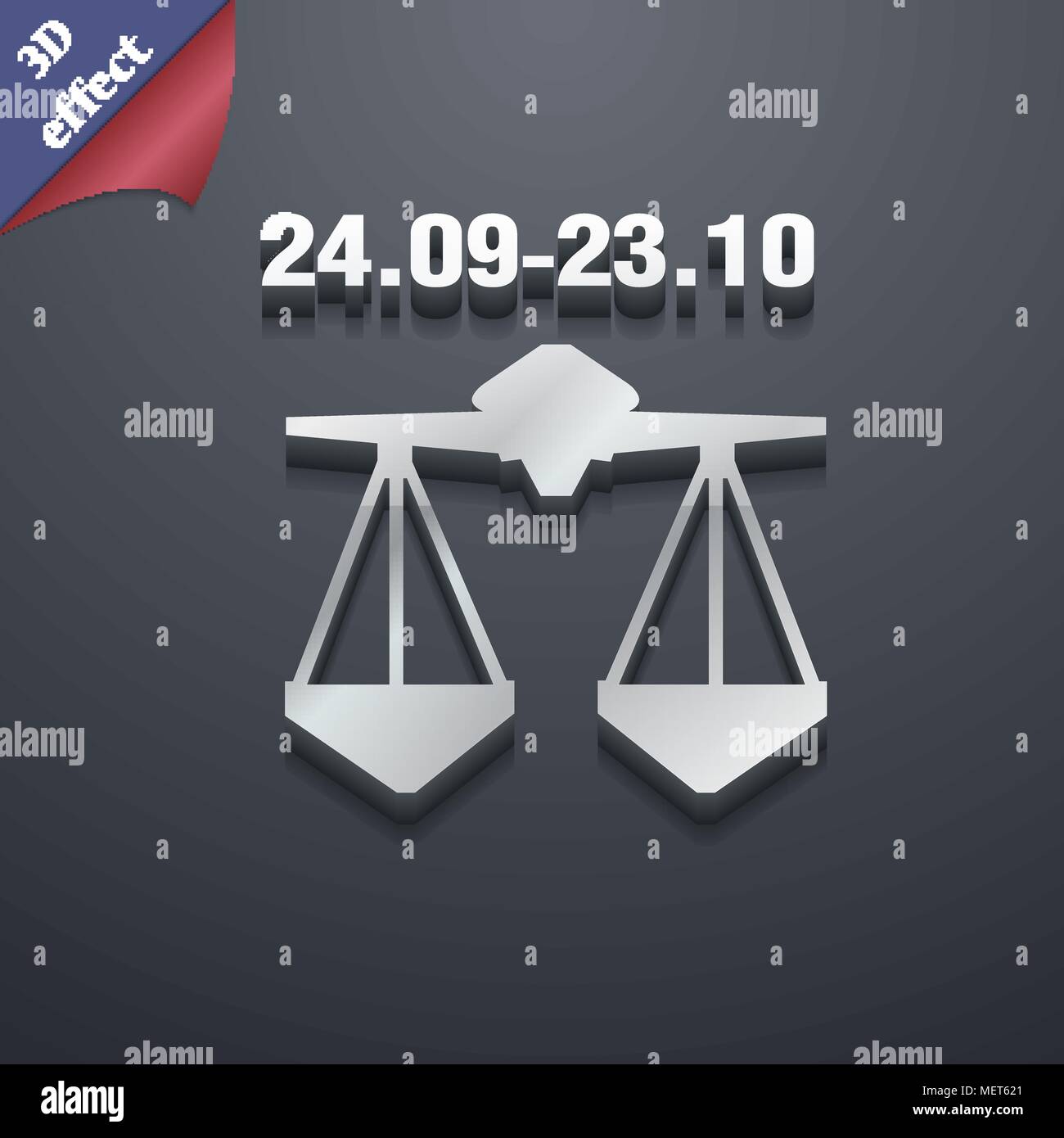 Decorative Zodiac Libra icon symbol. 3D style. Trendy, modern design ...