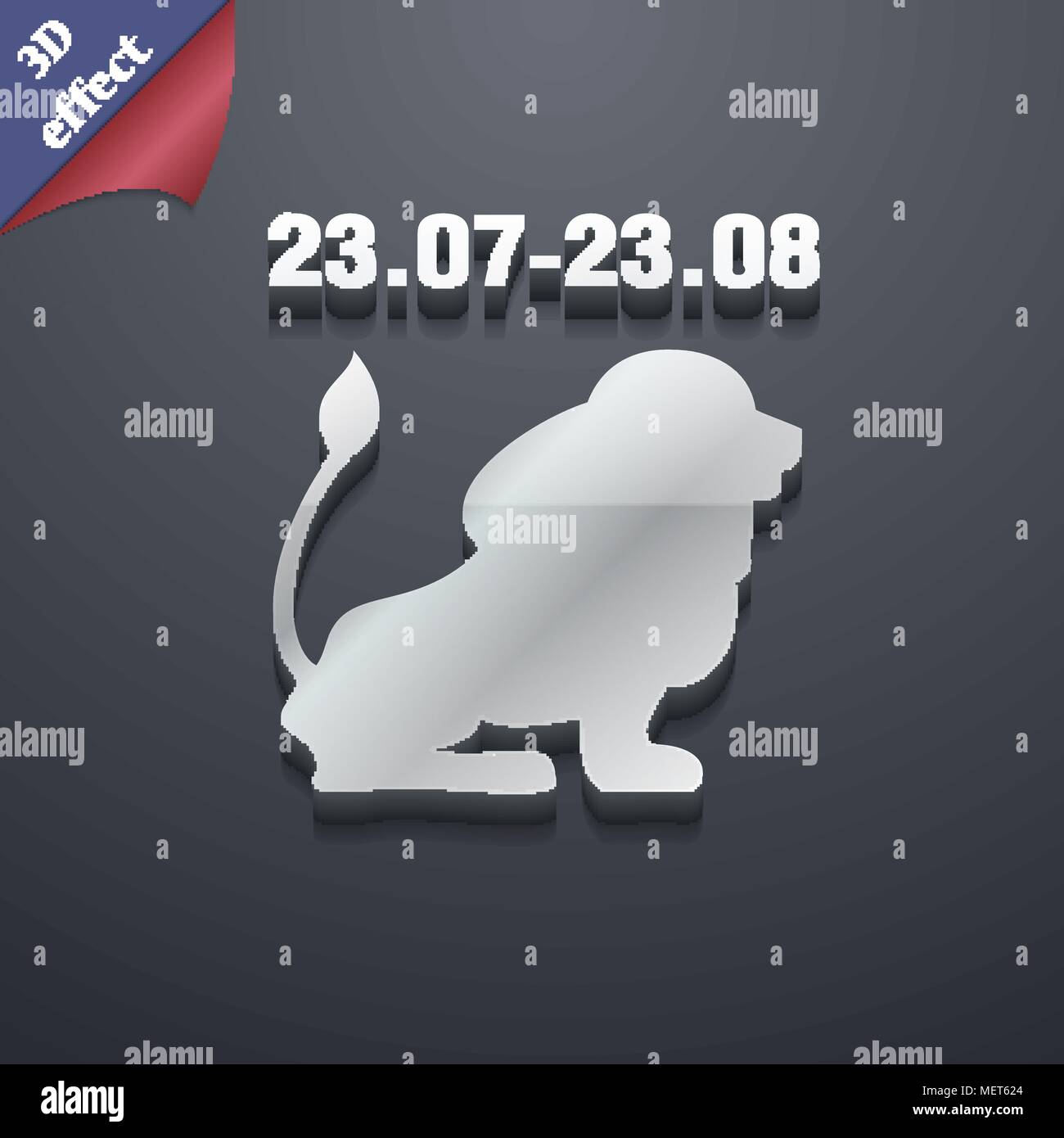 Leo zodiac icon symbol. 3D style. Trendy, modern design with space for ...