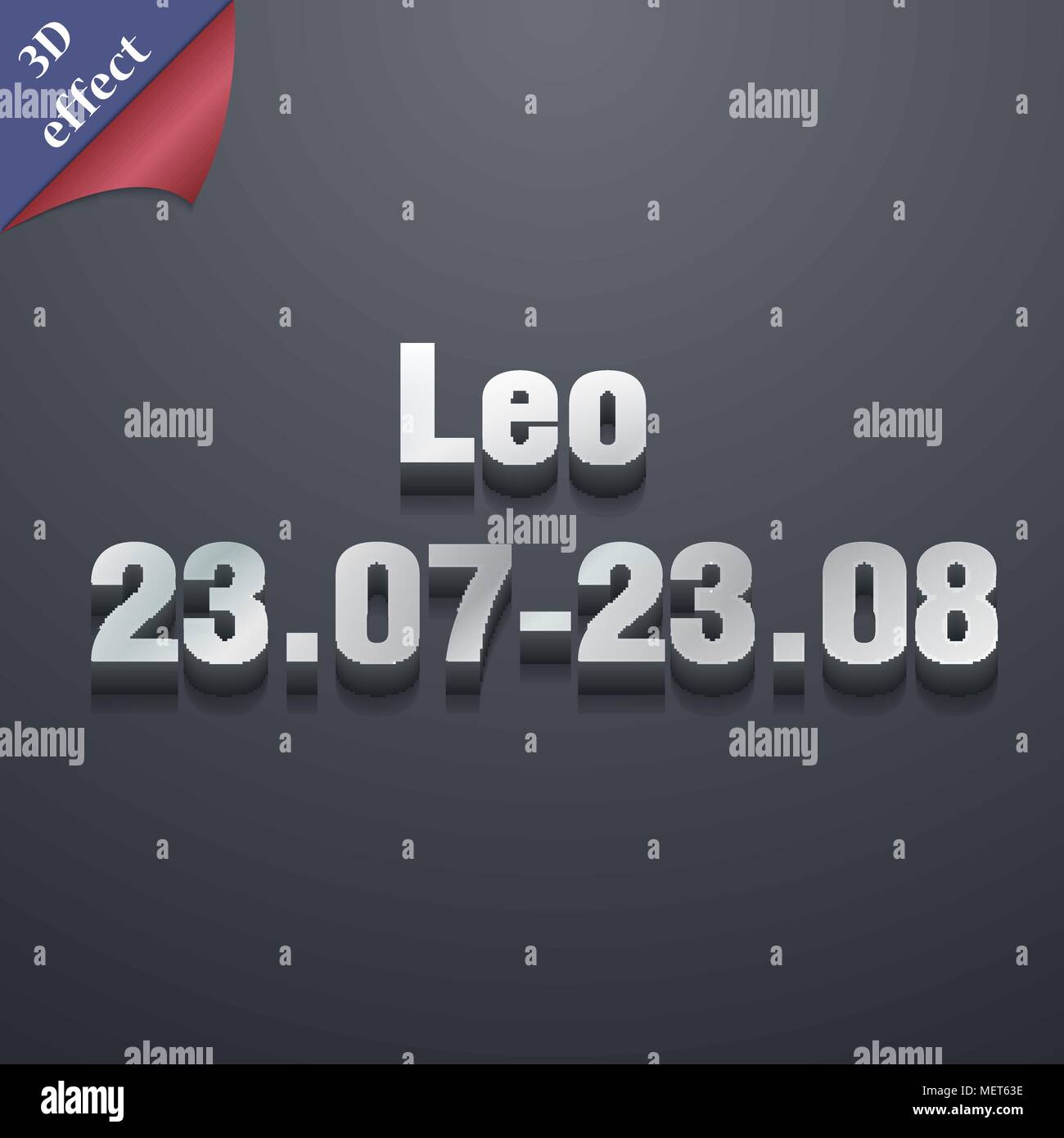 Leo zodiac icon symbol. 3D style. Trendy, modern design with space for ...