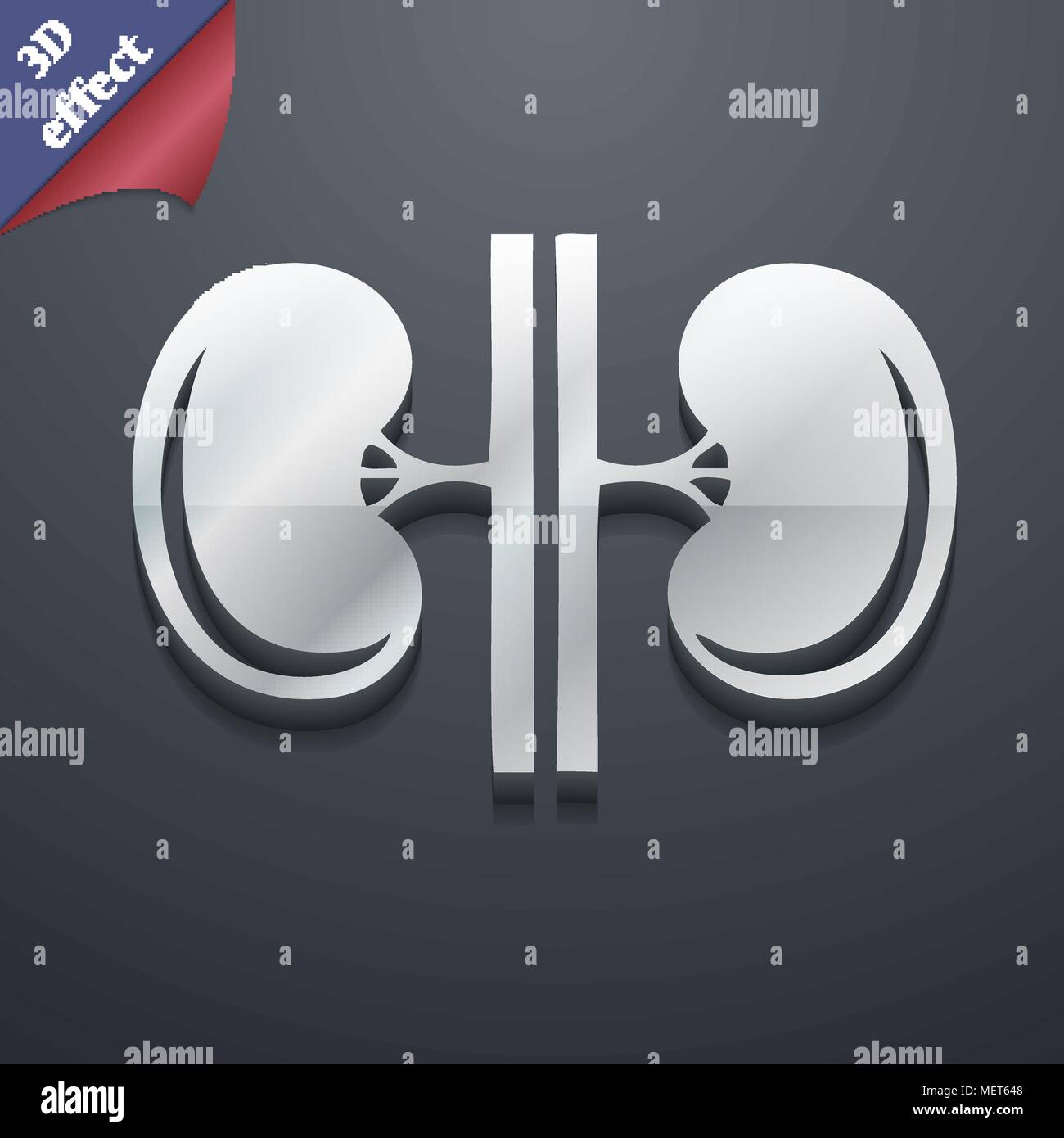 Kidneys icon symbol. 3D style. Trendy, modern design with space for ...