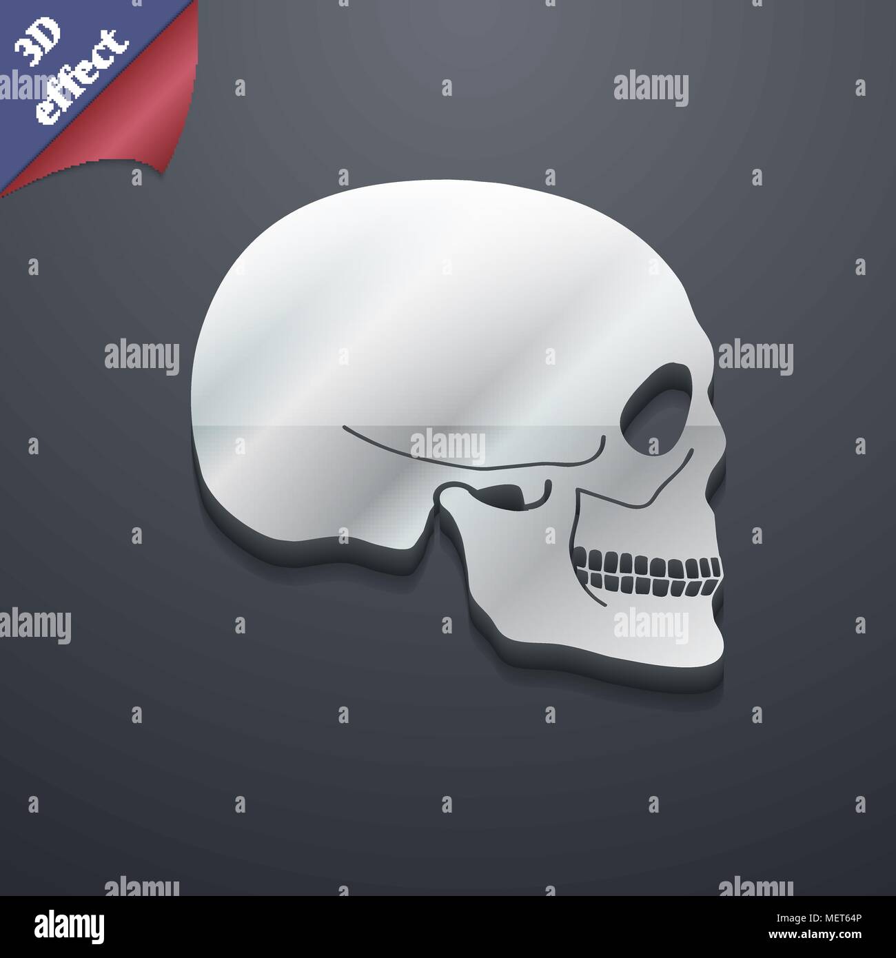 Skull icon symbol. 3D style. Trendy, modern design with space for your ...