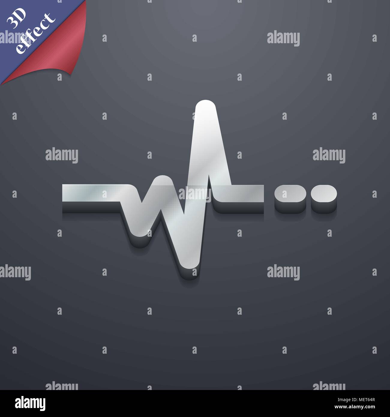 pulse icon symbol. 3D style. Trendy, modern design with space for your ...