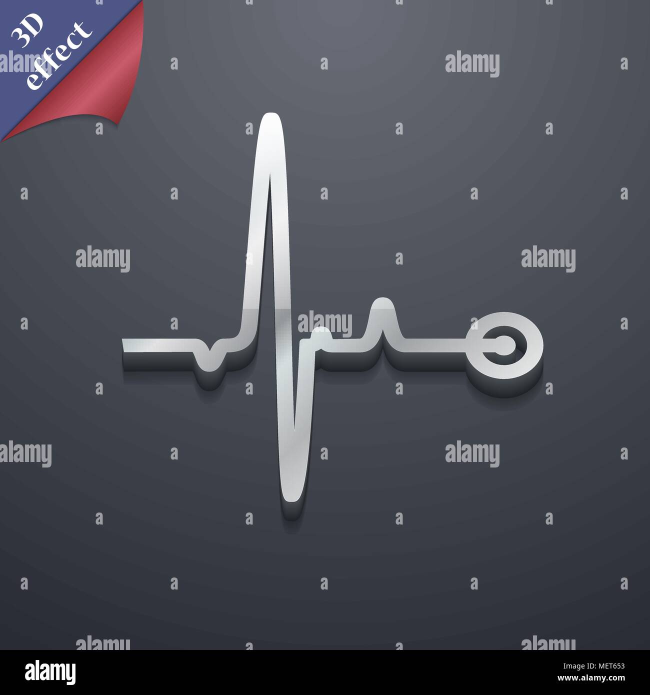 Heartbeat icon symbol. 3D style. Trendy, modern design with space for ...