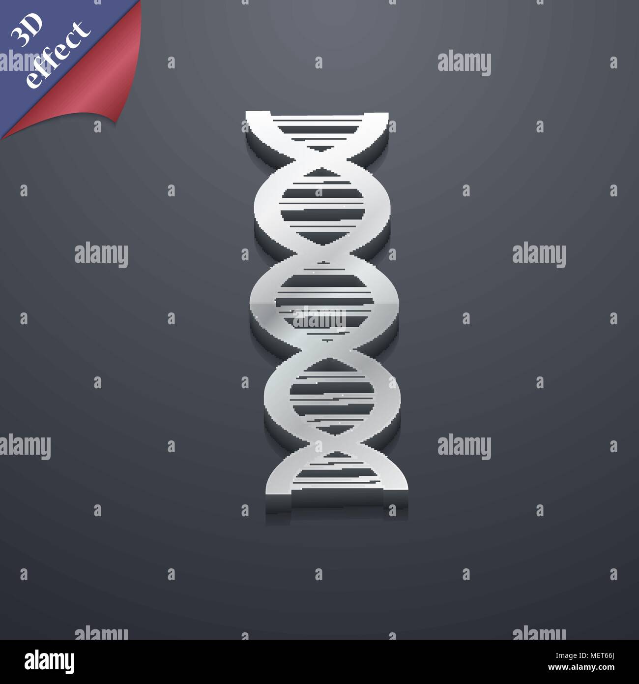DNA icon symbol. 3D style. Trendy, modern design with space for your ...