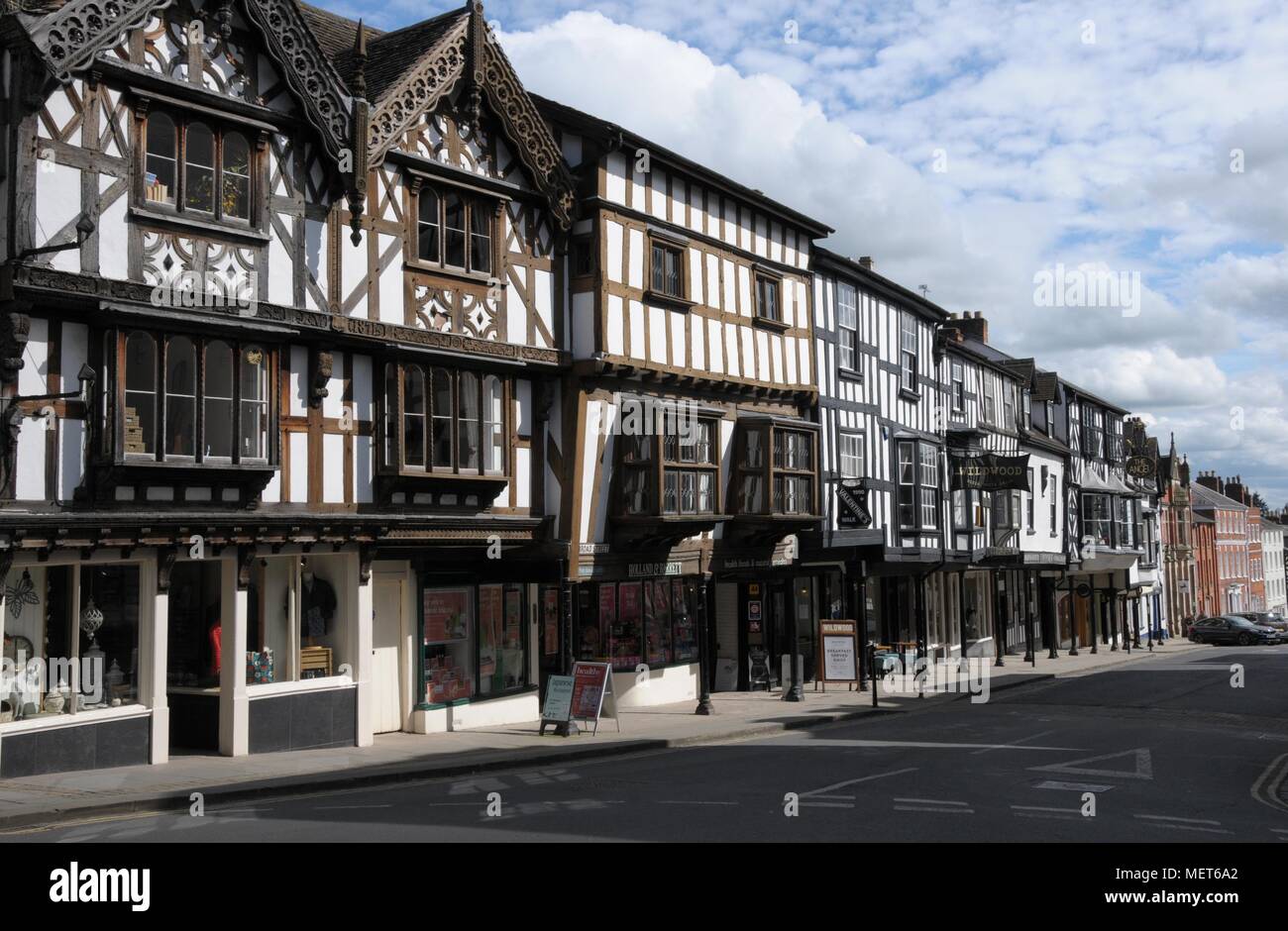 Shops in Broad Street, Ludlow, Shropshire Stock Photo - Alamy