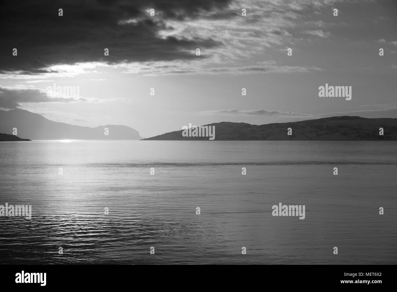 Landscape dramatic cloud sunset Black and White Stock Photos & Images ...
