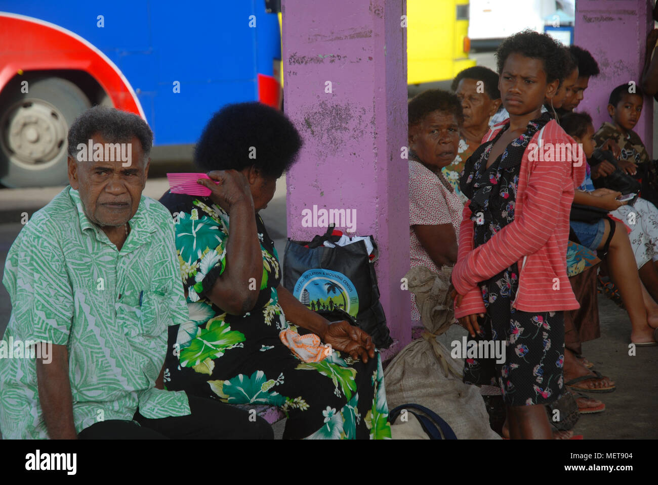 Commuters at Suva Bus Station, Fiji Stock Photo - Alamy