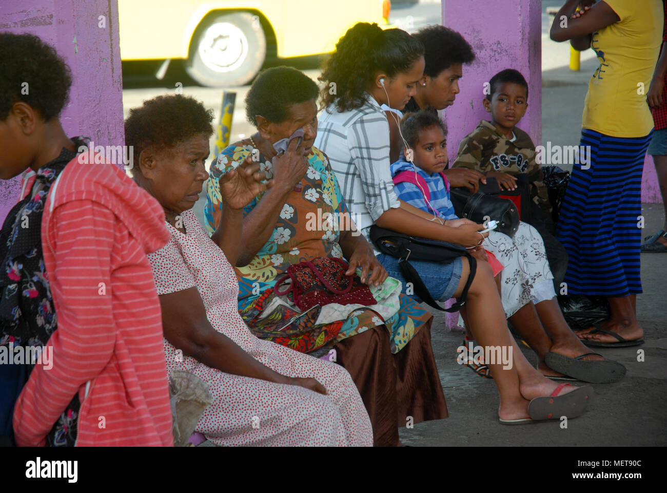Commuters at Suva Bus Station, Fiji Stock Photo - Alamy