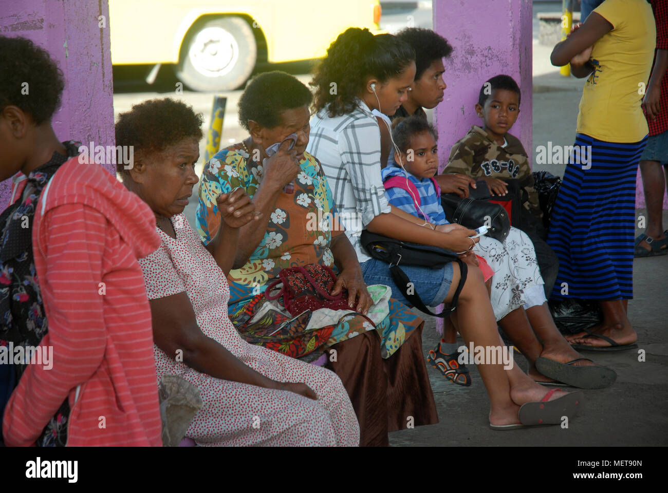 Commuters at Suva Bus Station, Fiji Stock Photo - Alamy