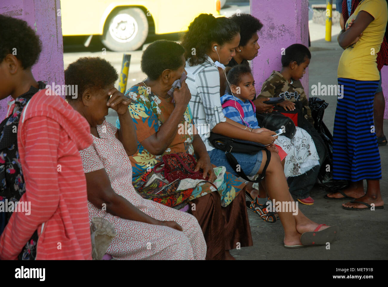 Commuters at Suva Bus Station, Fiji Stock Photo - Alamy