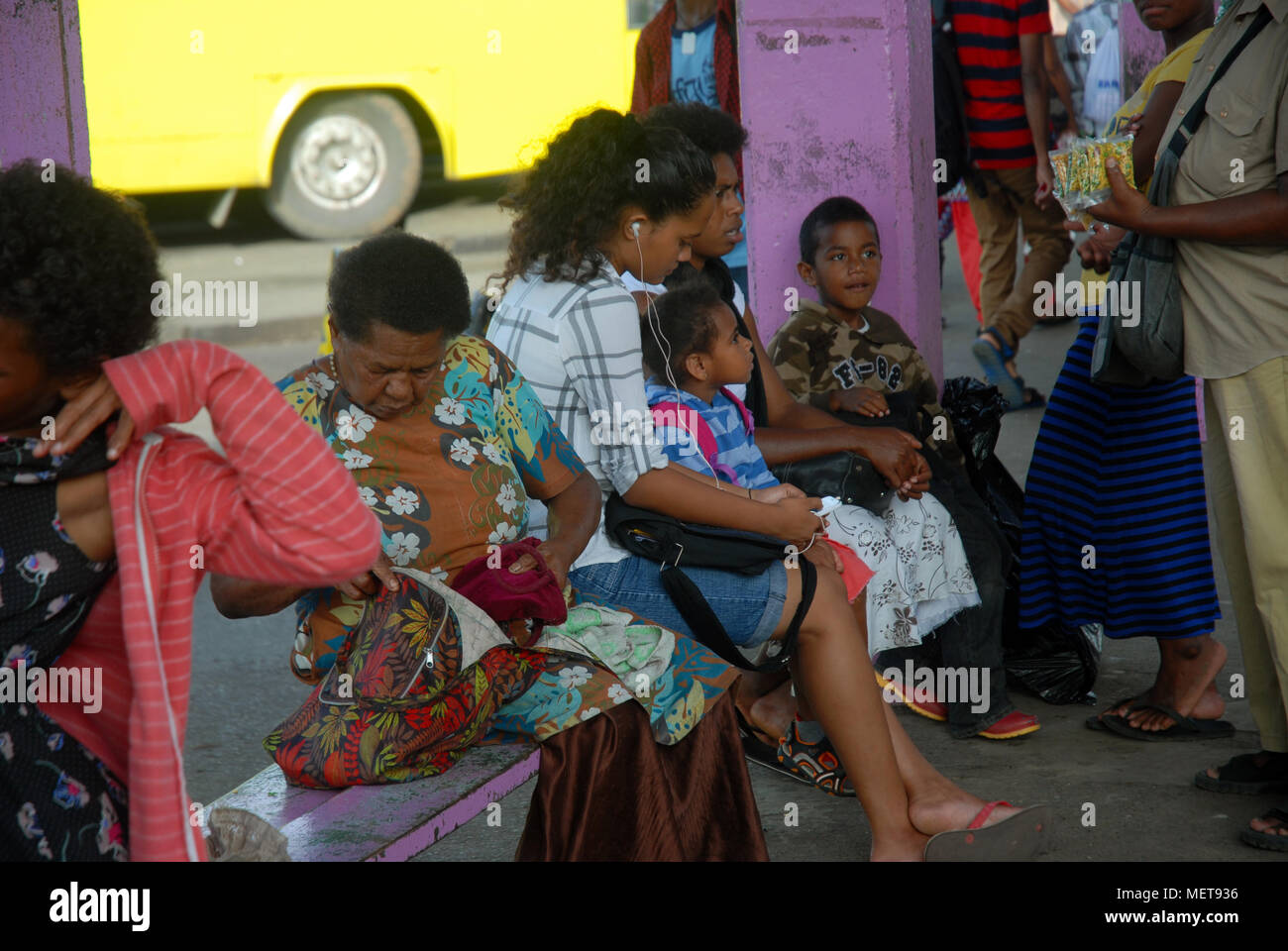 Commuters at Suva Bus Station, Fiji Stock Photo - Alamy