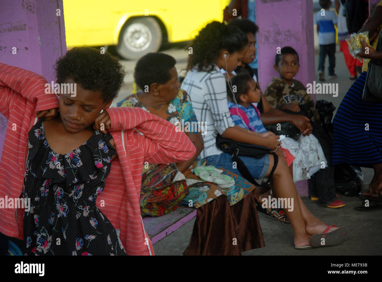 Commuters at Suva Bus Station, Fiji Stock Photo - Alamy