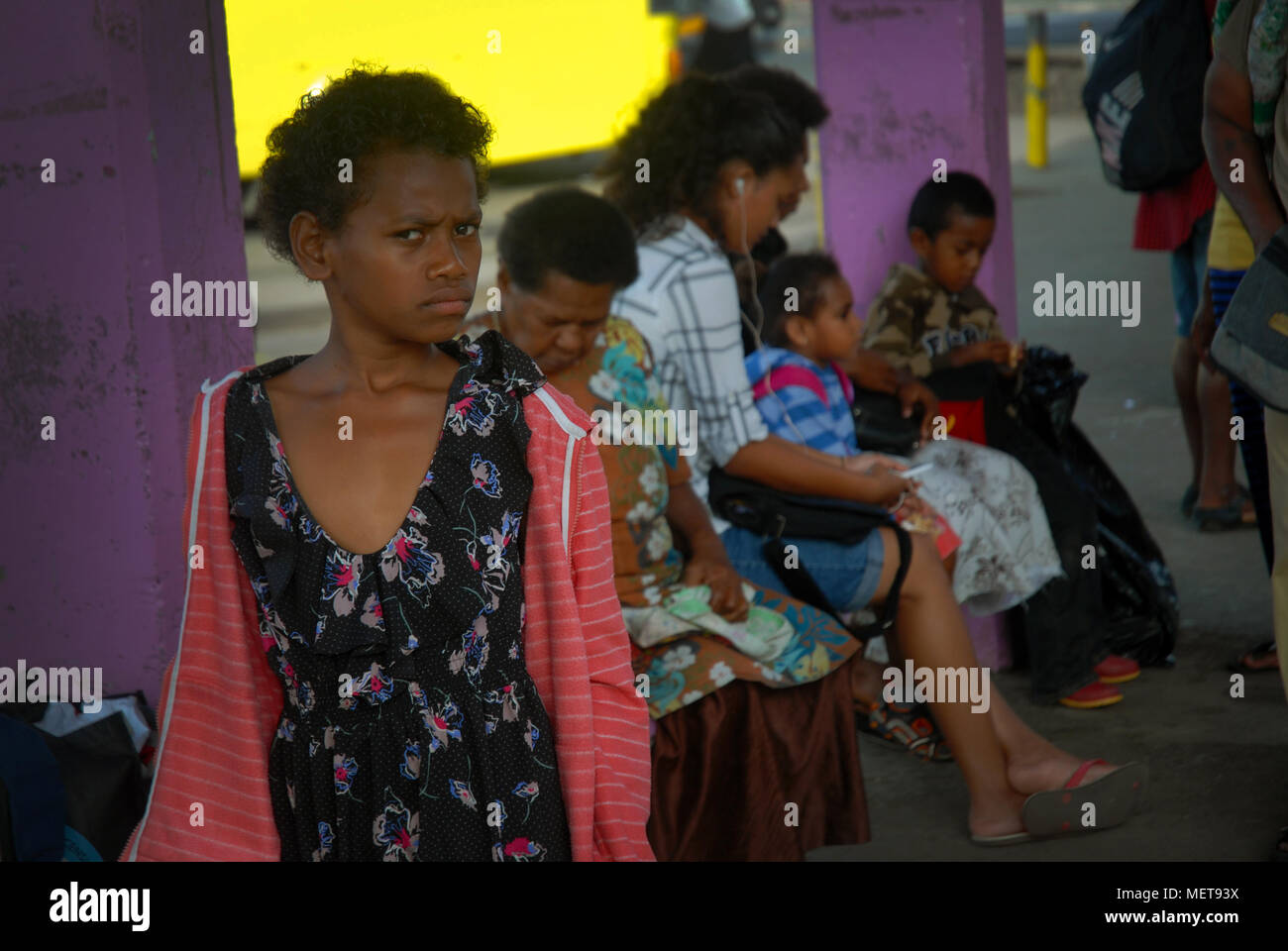 Commuters at Suva Bus Station, Fiji Stock Photo - Alamy