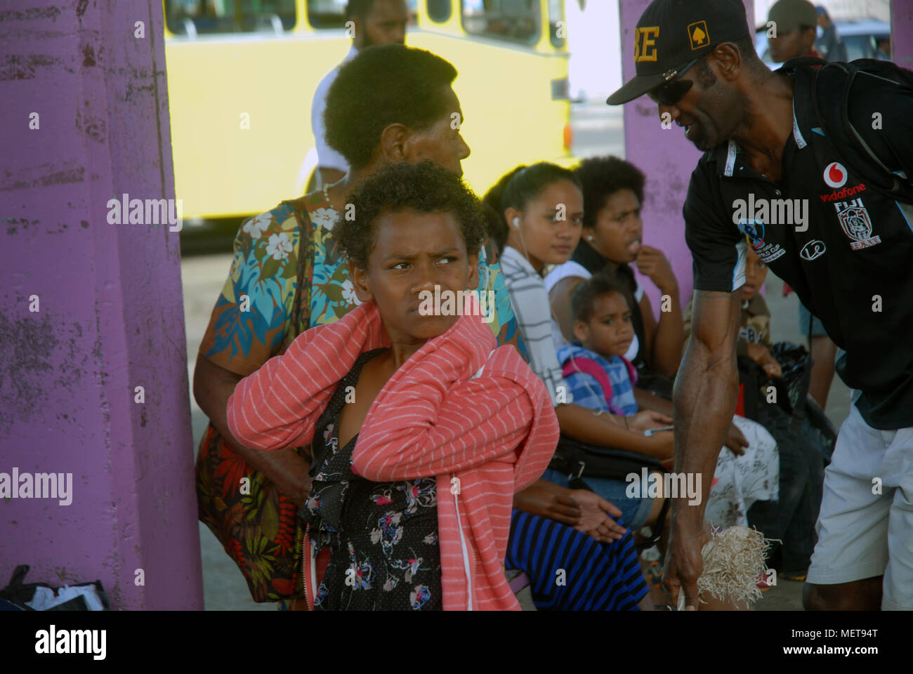 Commuters at Suva Bus Station, Fiji Stock Photo - Alamy