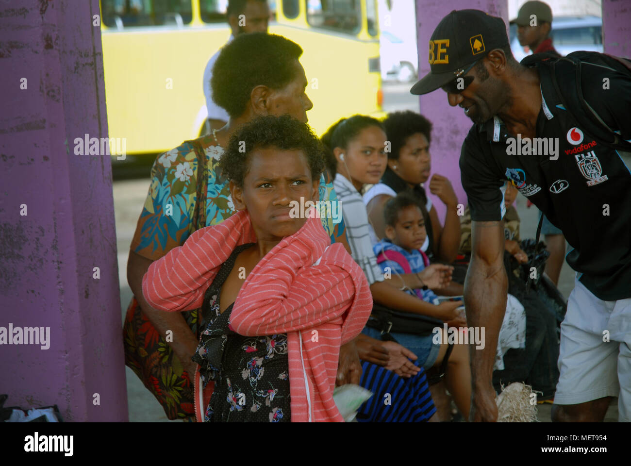 Commuters at Suva Bus Station, Fiji Stock Photo - Alamy
