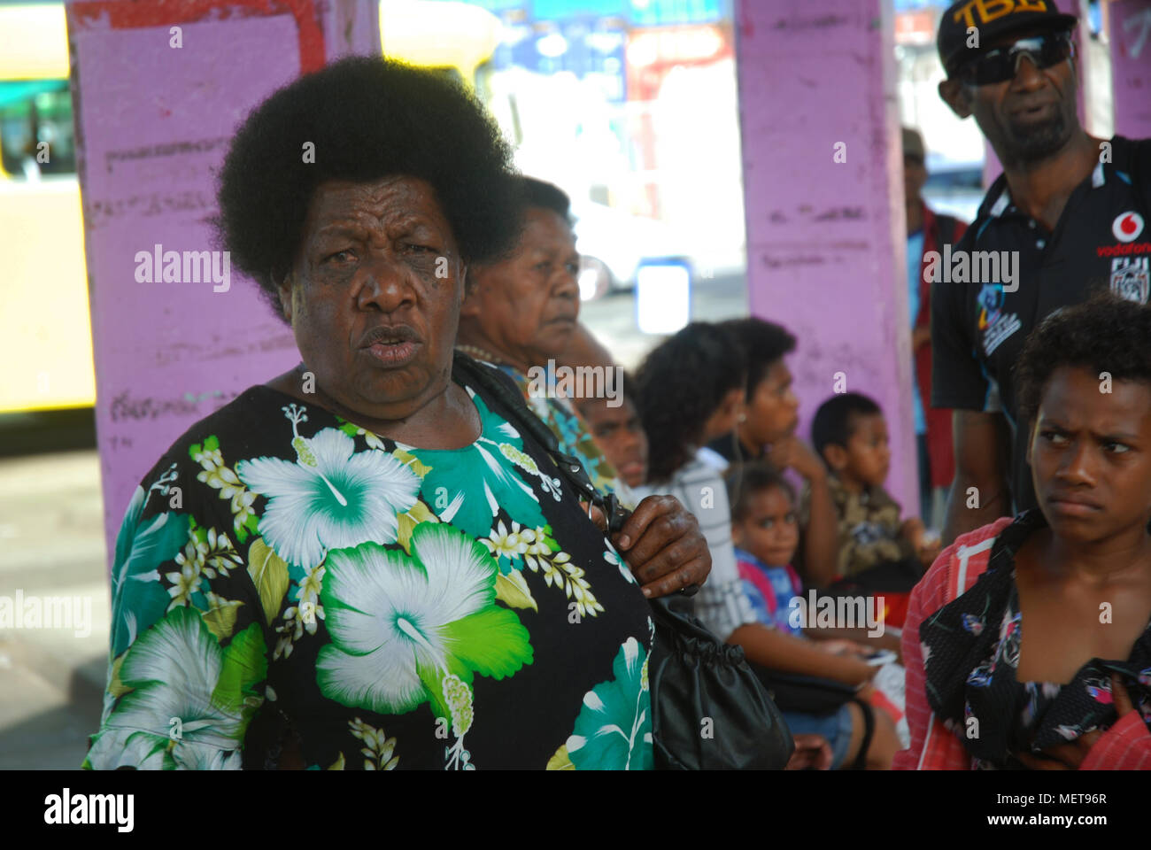 Commuters at Suva Bus Station, Fiji Stock Photo - Alamy