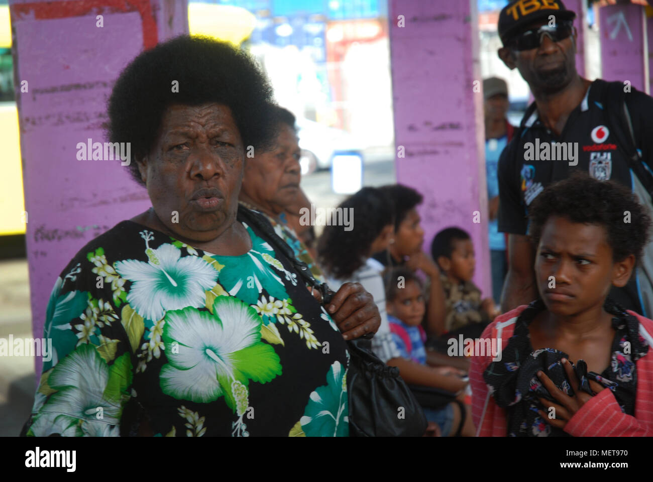Commuters at Suva Bus Station, Fiji Stock Photo - Alamy