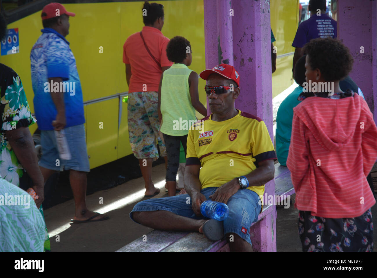 Commuters at Suva Bus Station, Fiji Stock Photo - Alamy