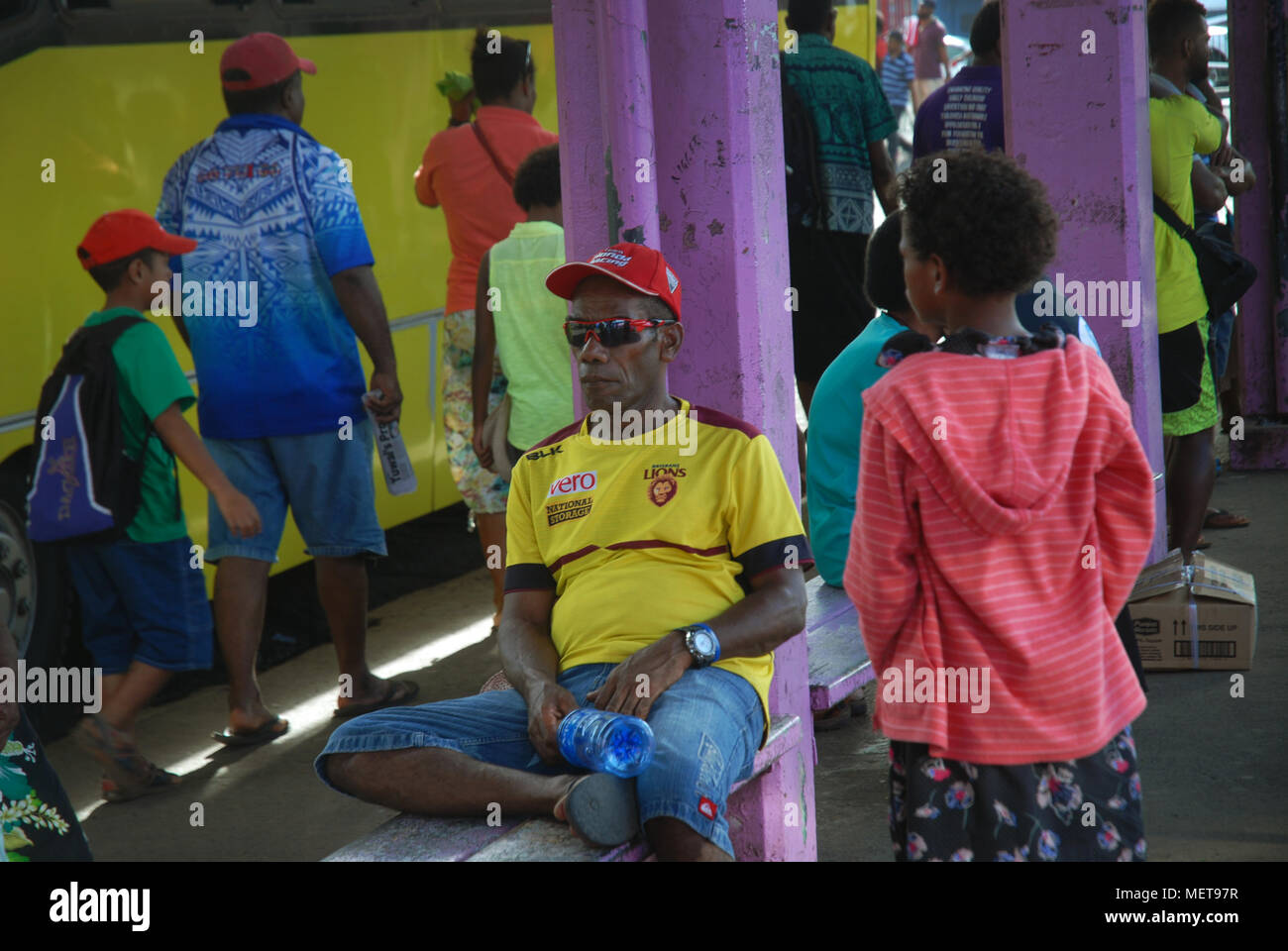 Commuters at Suva Bus Station, Fiji Stock Photo - Alamy