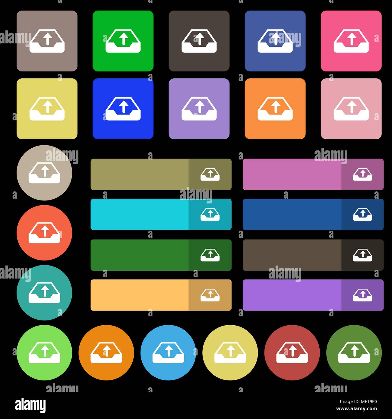 Backup icon sign. Set from twenty seven multicolored flat buttons ...