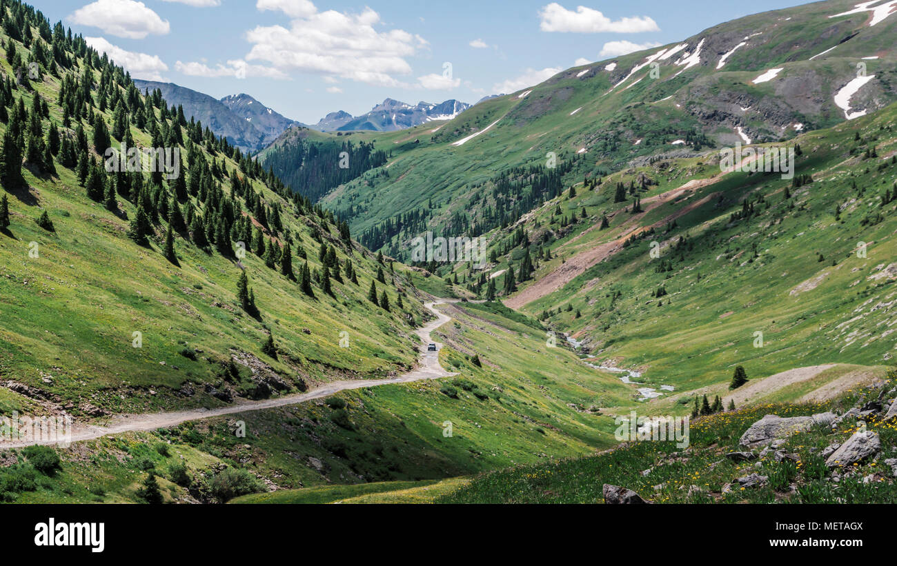 Engineer's Pass, Colorado, and this a good part of the road Stock Photo ...