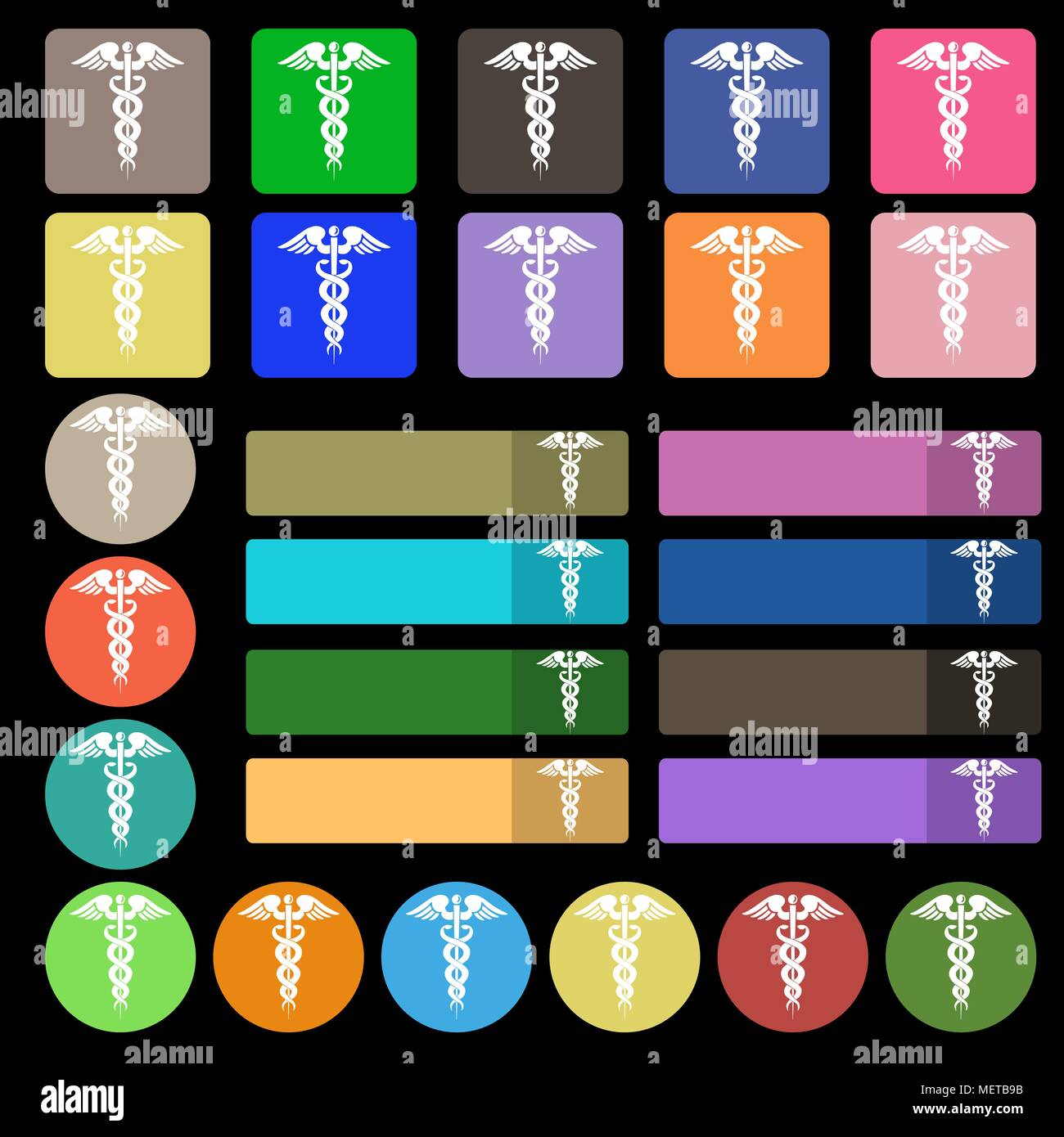 medicine icon sign. Set from twenty seven multicolored flat buttons ...