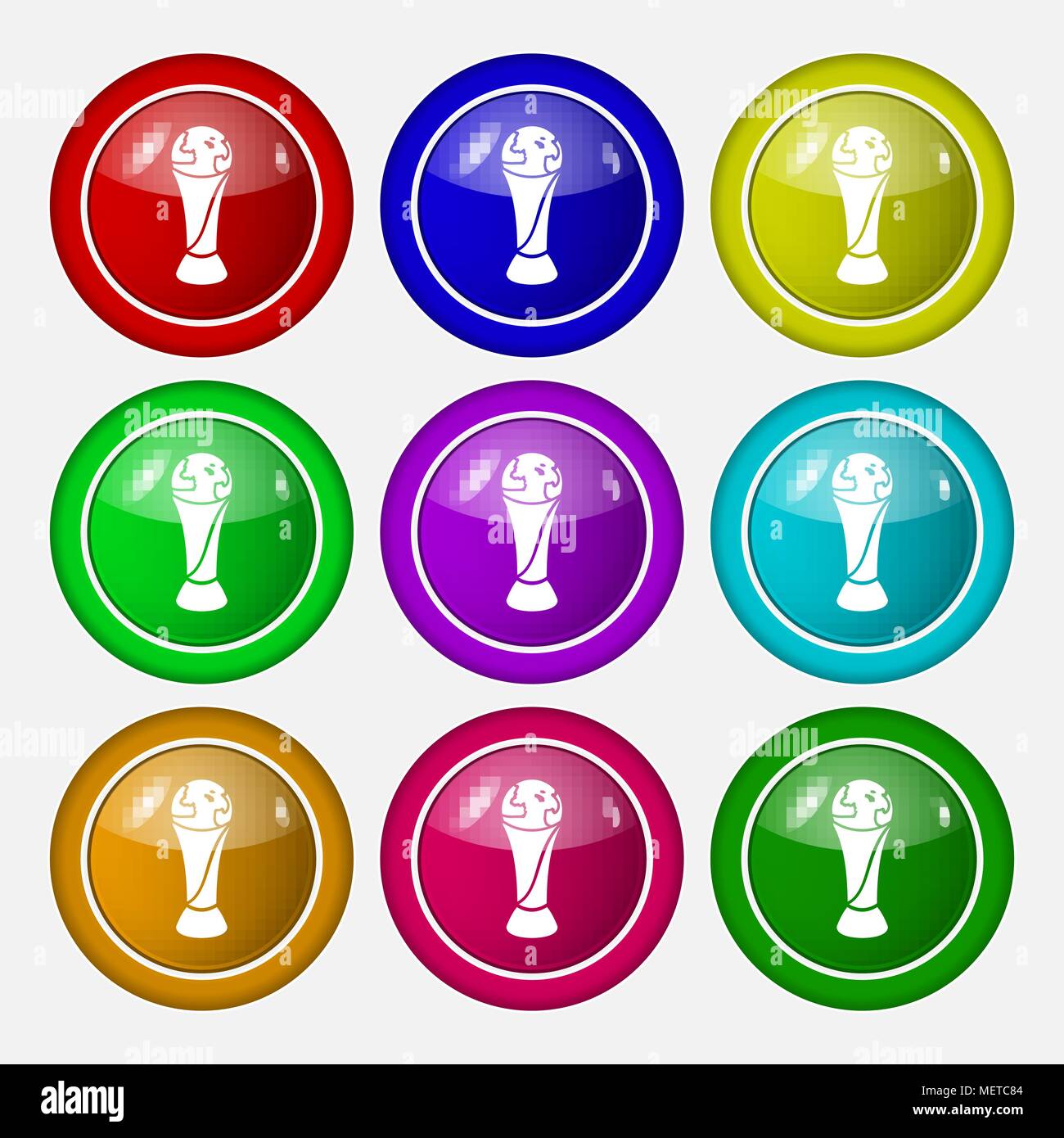 World cup icon sign. symbol on nine round colourful buttons. Vector ...