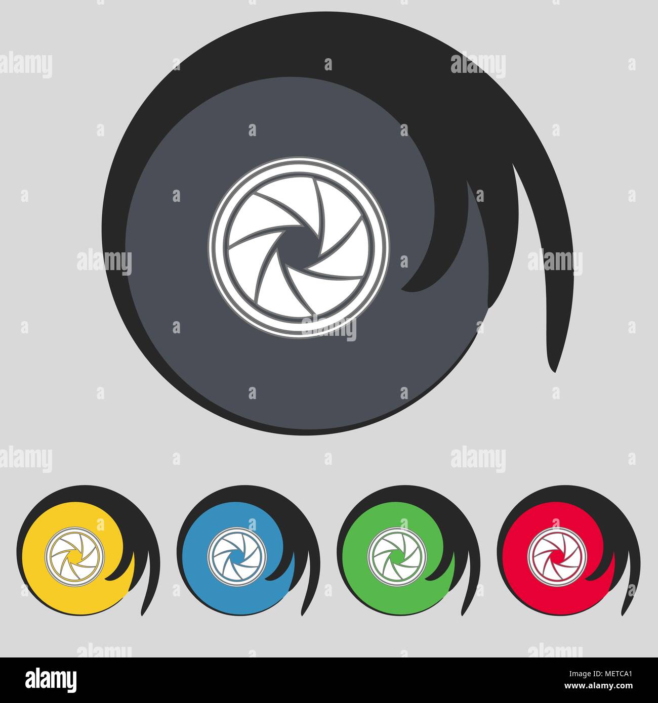 diaphragm icon. Aperture sign. Set colourful buttons. Vector ...