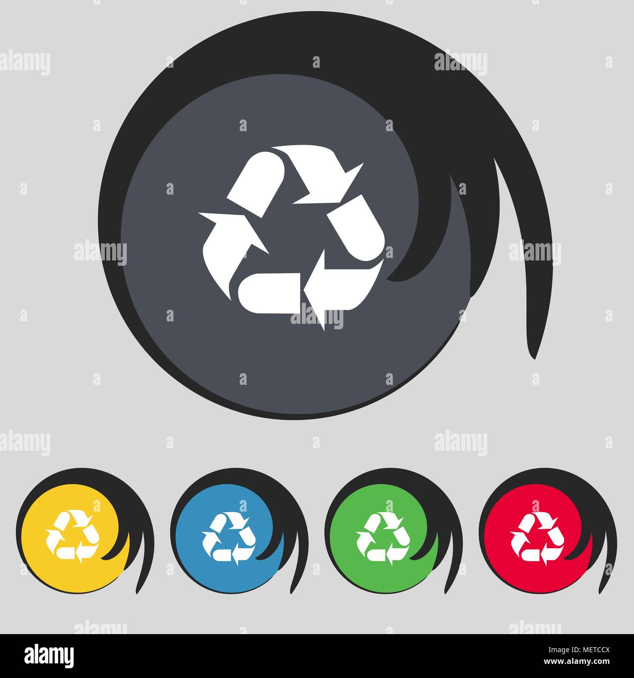 processing icon. Flat modern Set colourful web buttons. Vector ...