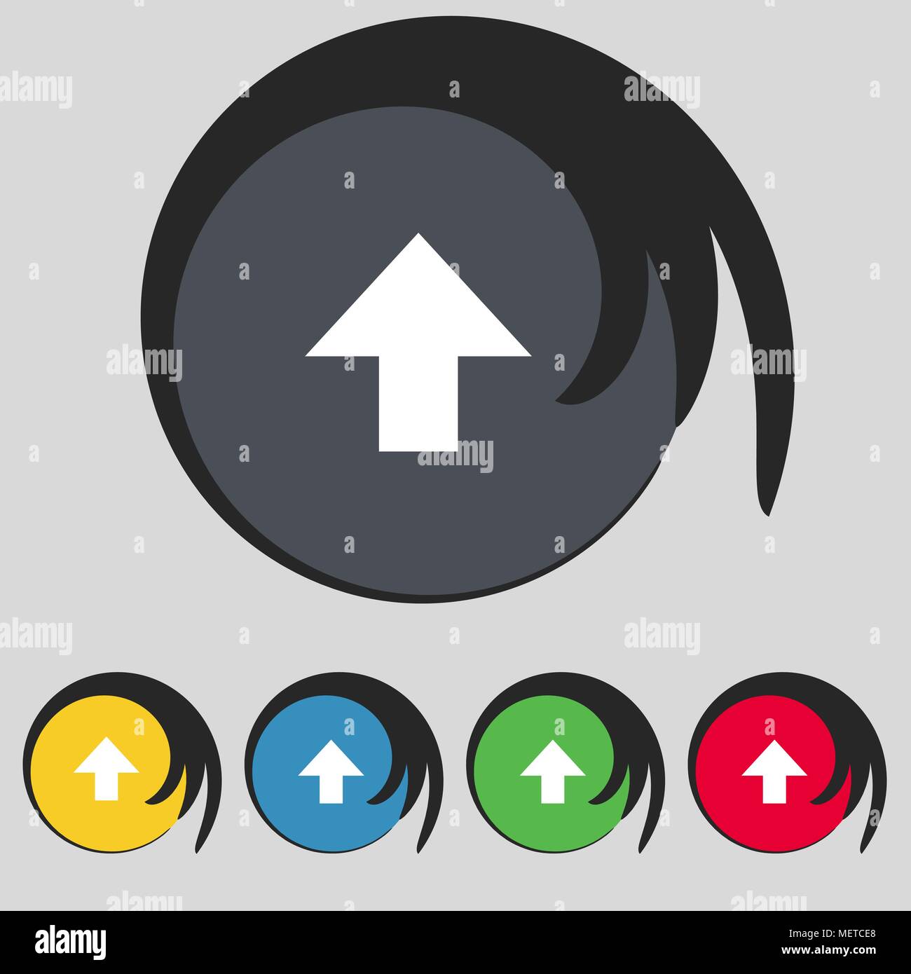 This side up sign icon. Fragile package symbol. Set colourful buttons ...