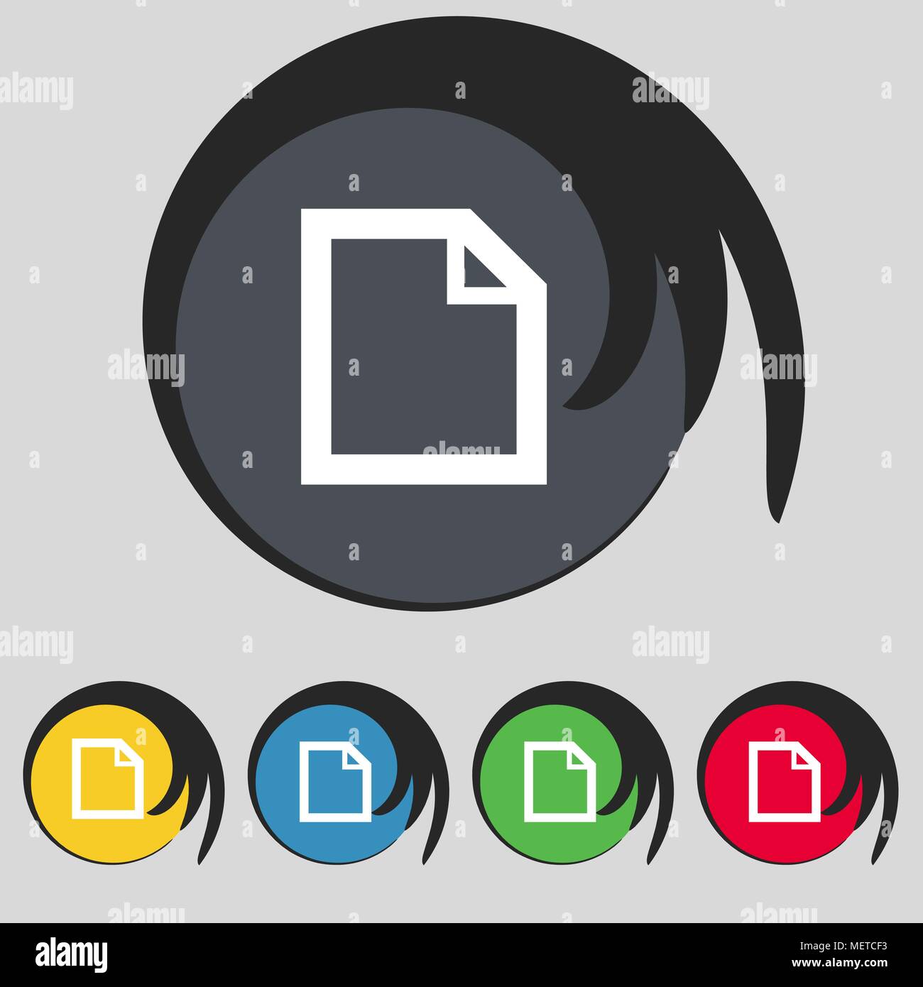 Edit document sign icon. content button. Set colourful buttons Modern ...