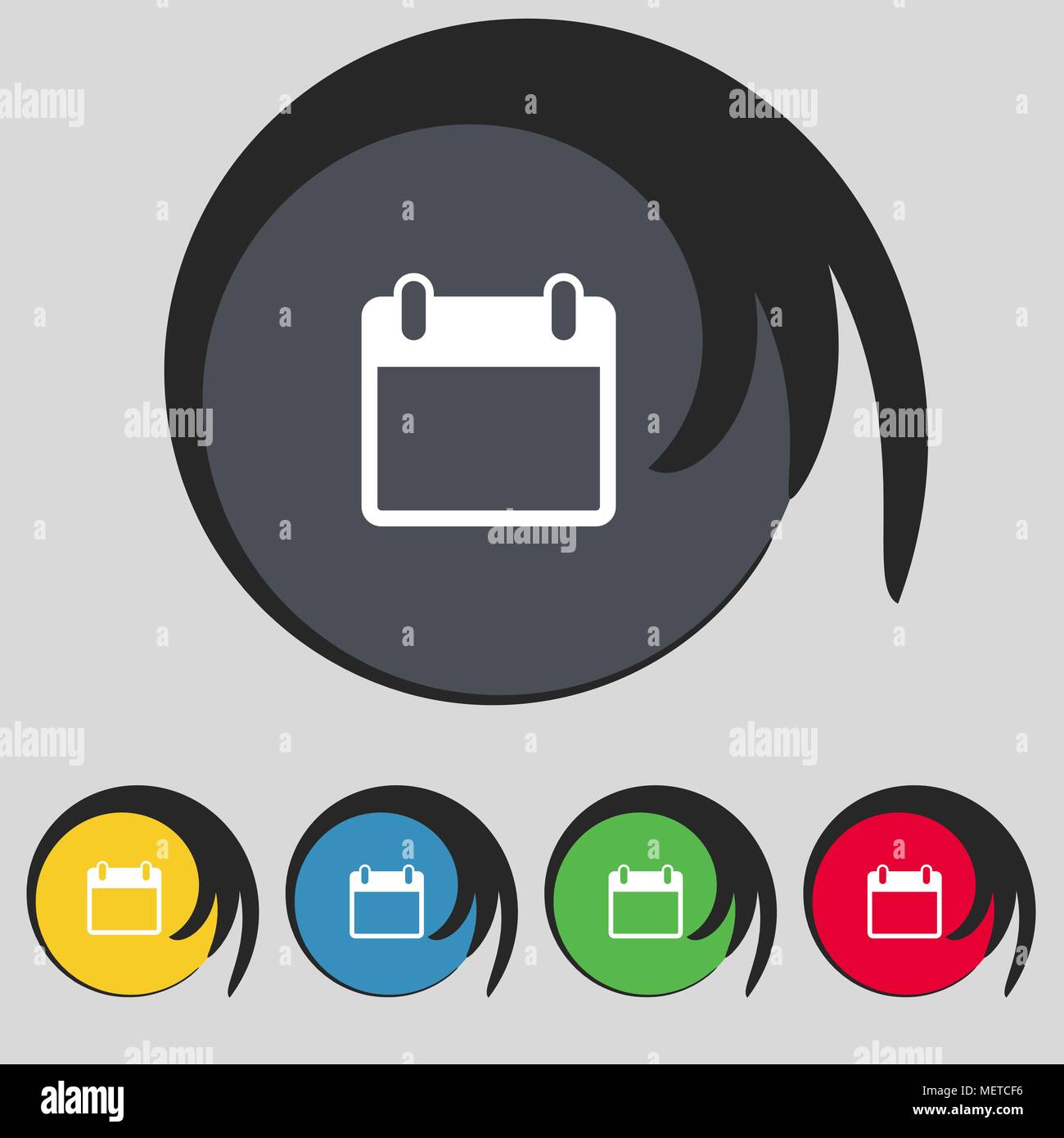 Calendar sign icon. days month symbol. Date button. Set colourful ...