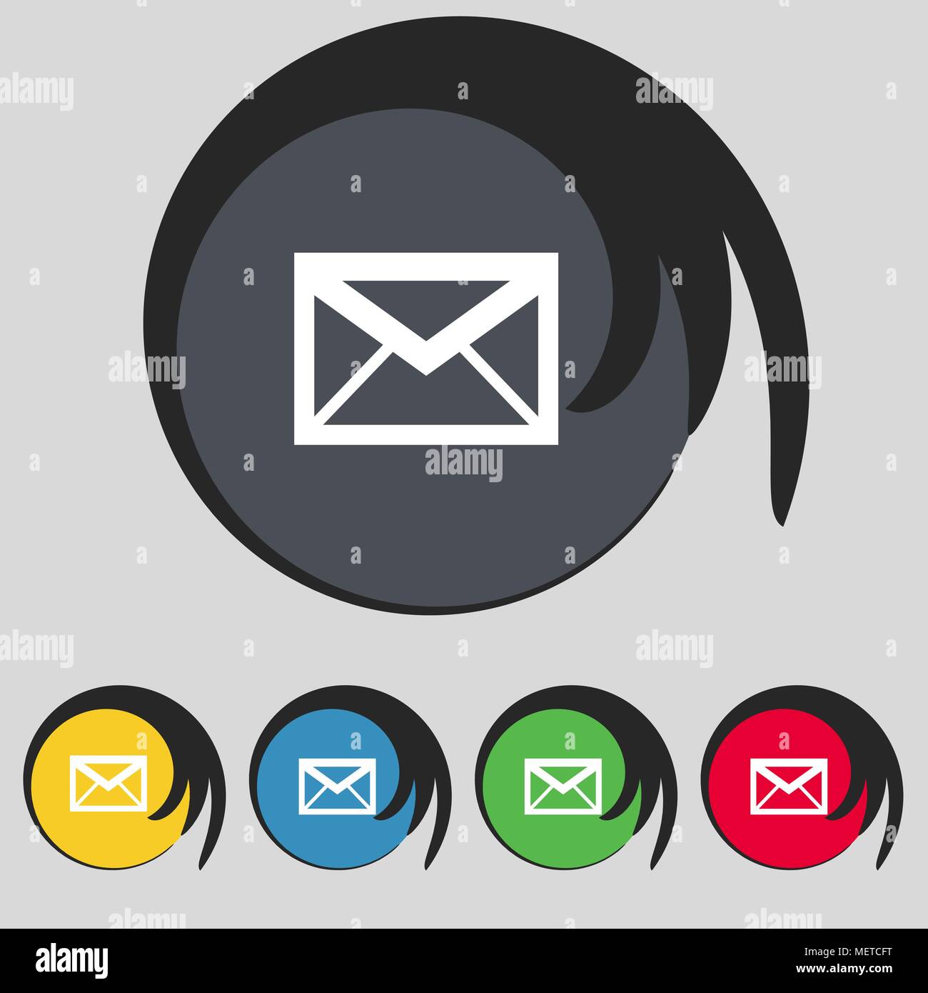 Mail icon. Envelope symbol. Message sign. Mail navigation button Set ...