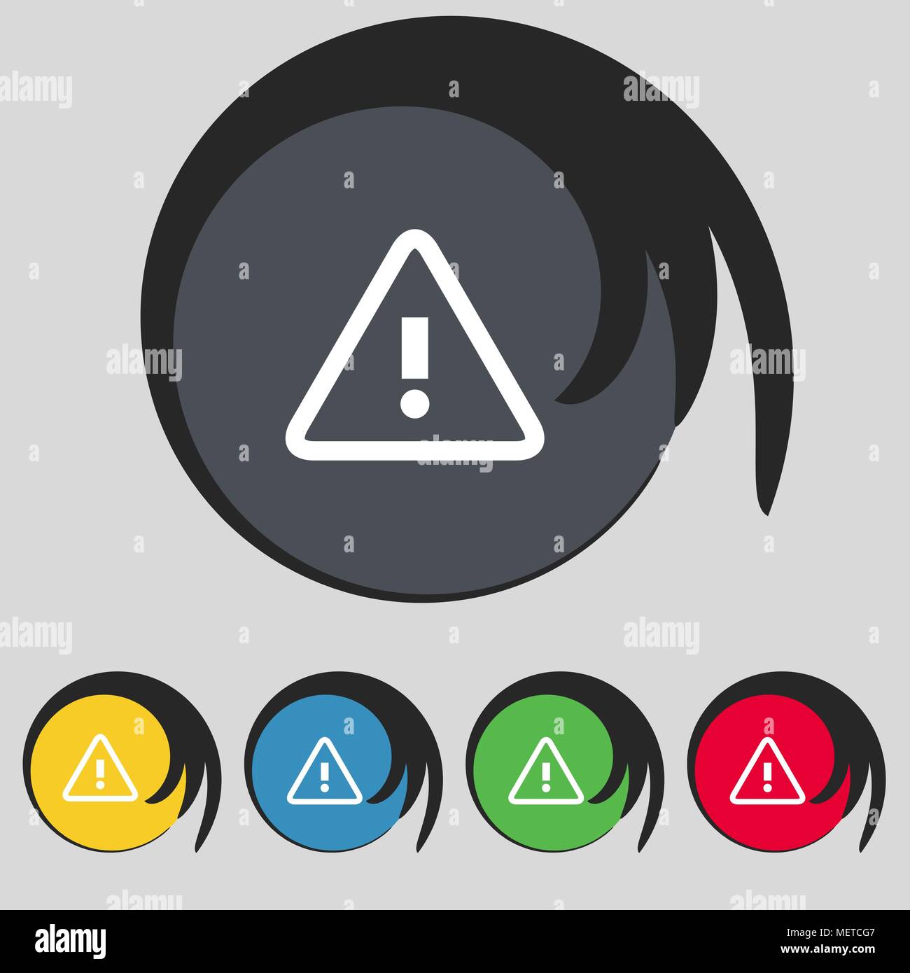 Attention caution sign icon. Exclamation mark. Hazard warning symbol ...