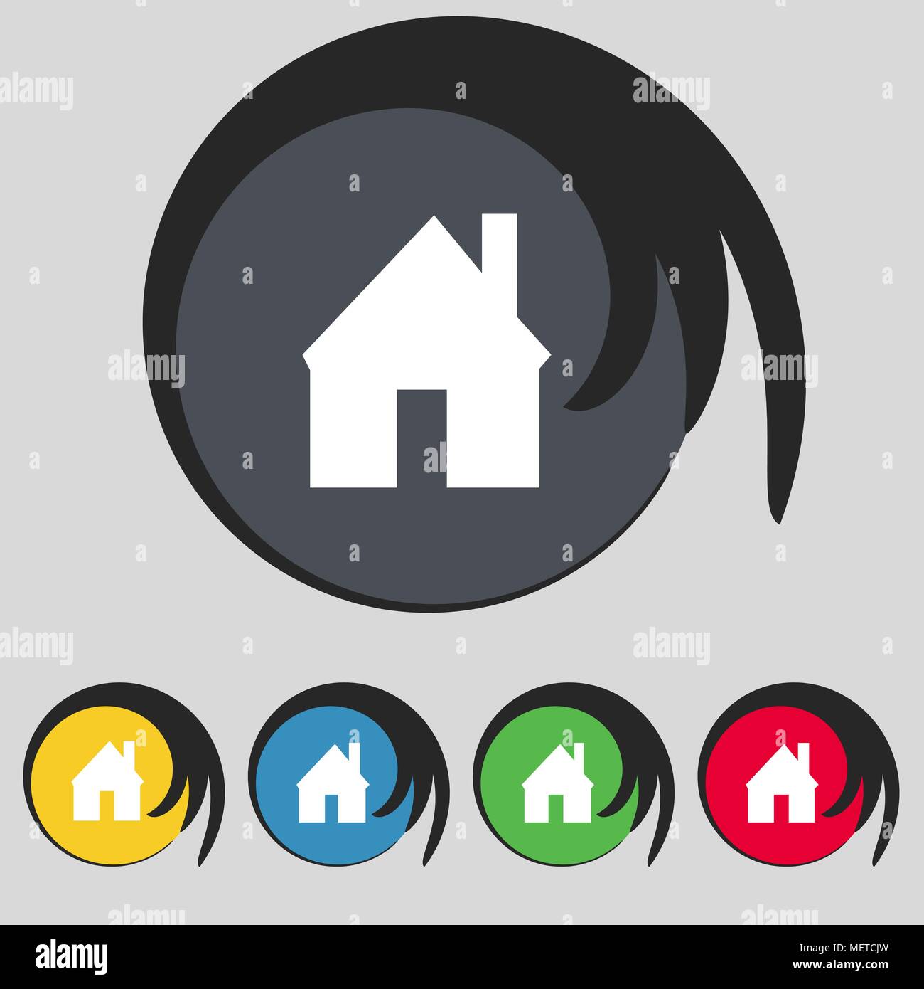 Home sign icon. Main page button. Navigation symbol. Set colourful ...