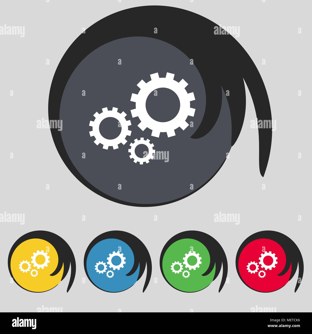 Cog settings sign icon. Cogwheel gear mechanism symbol. Set colourful ...