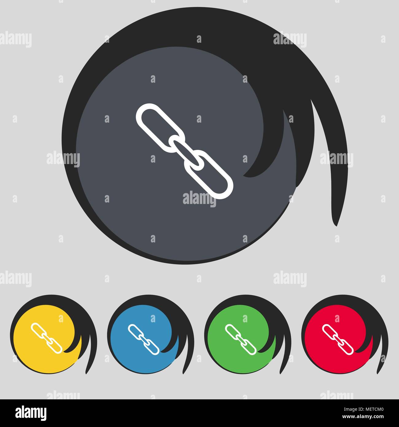 Link sign icon. Hyperlink chain symbol. Set colourful buttons. Vector ...
