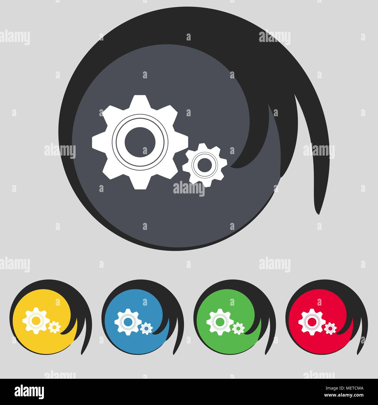 Cog settings sign icon. Cogwheel gear mechanism symbol. Set colourful ...