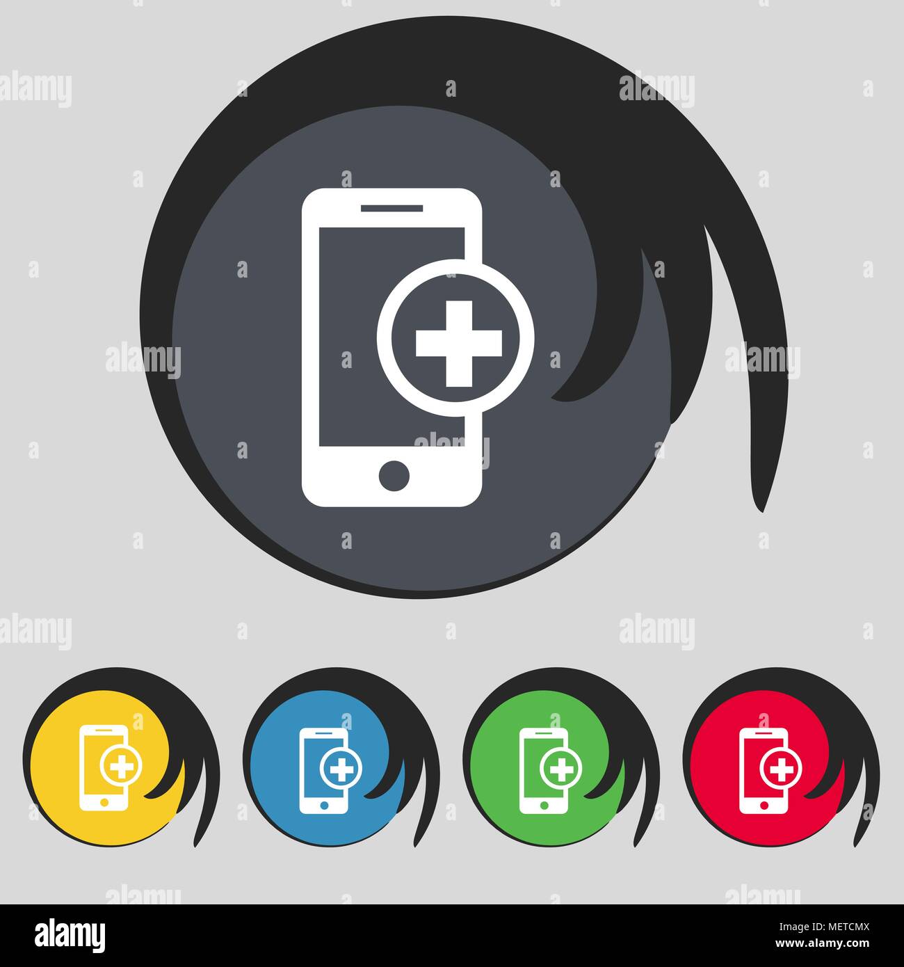 Mobile devices sign icon. mobile with symbol plus. Map pointers ...