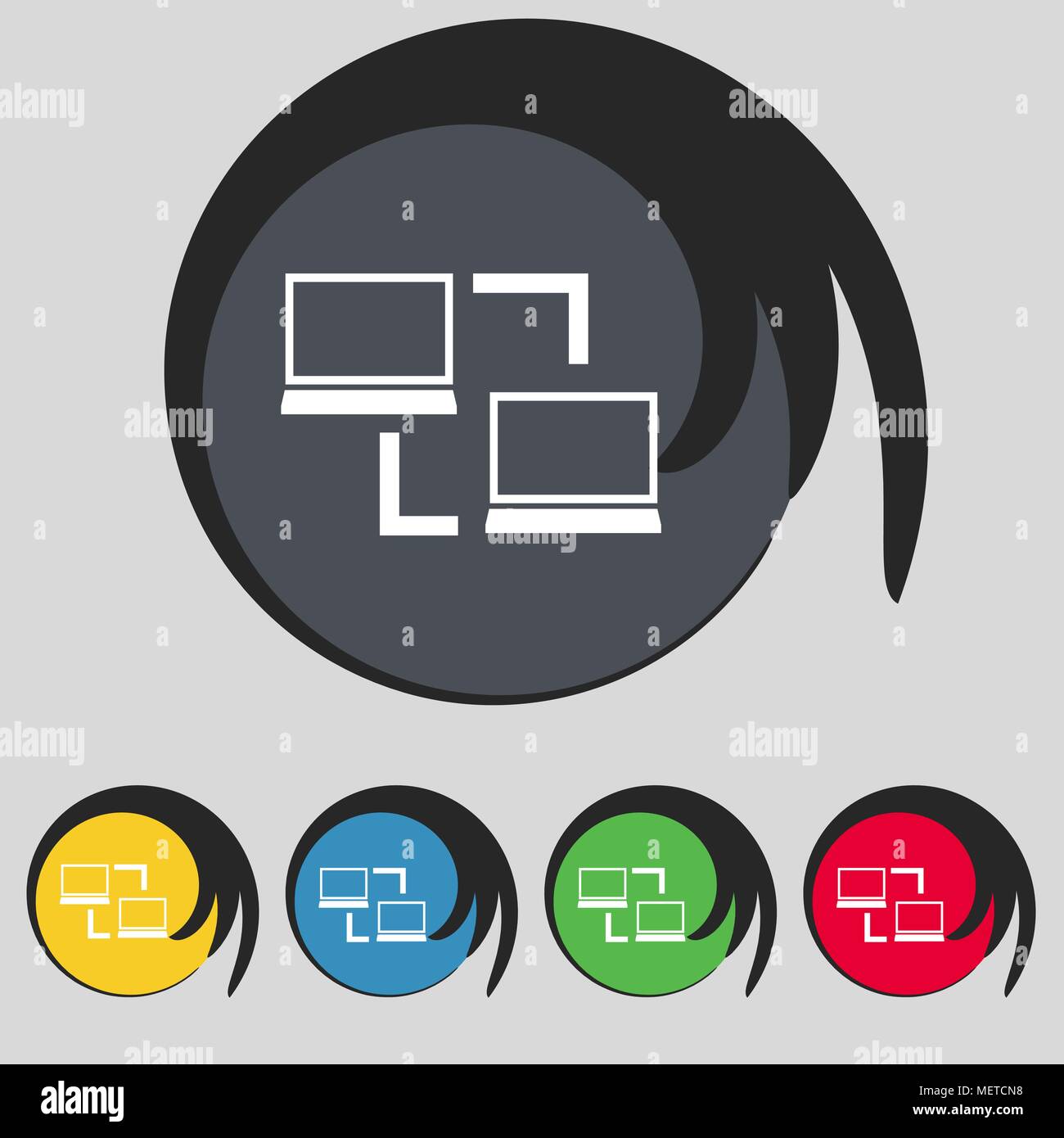 Synchronization sign icon. Notebooks sync symbol. Data exchange. Set ...