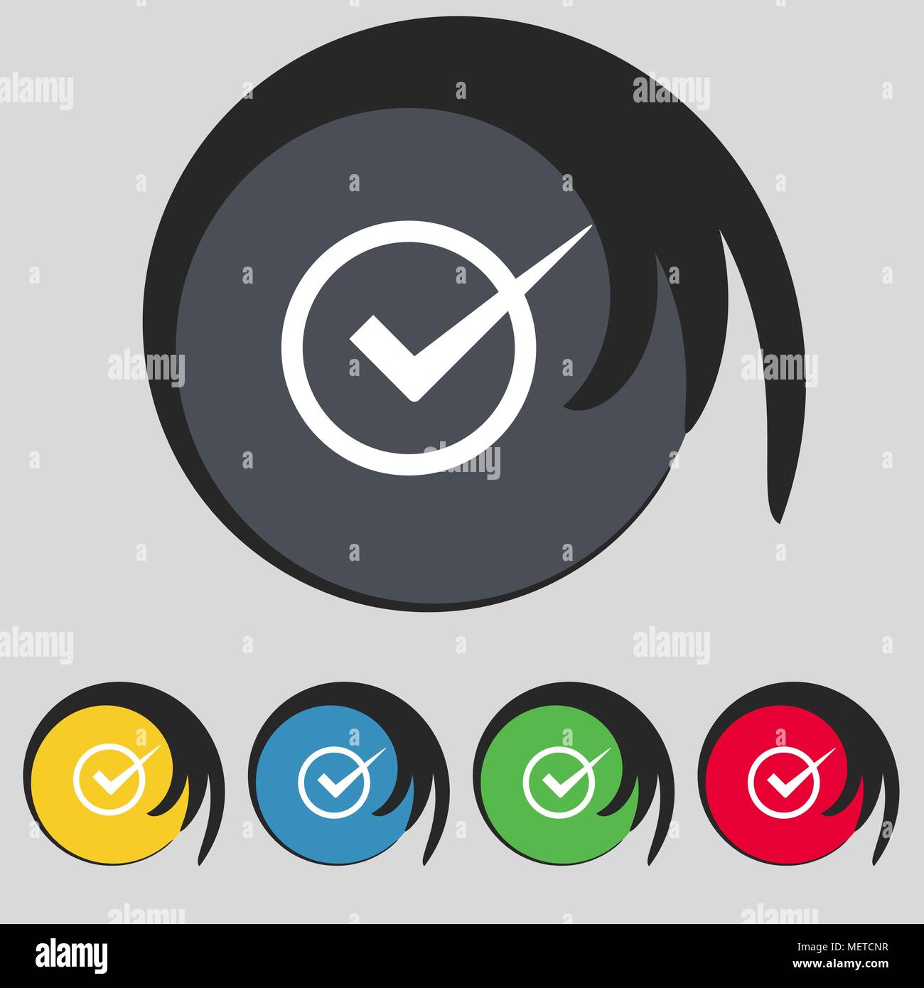 Check Mark Sign Icon Checkbox Button Set Colur Buttons Vector Illustration Stock Vector Image