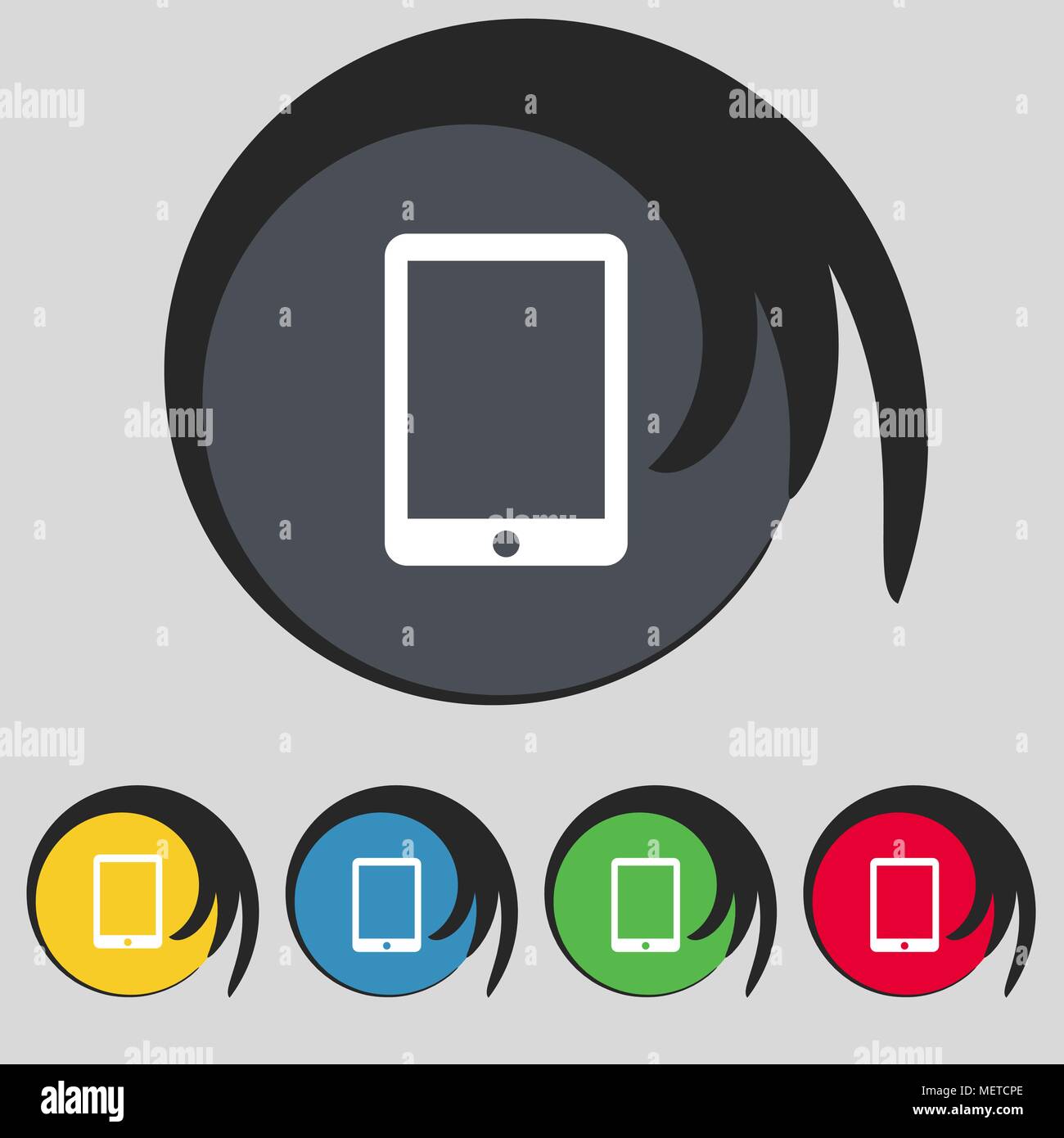 Tablet sign icon. smartphone button. Set colur buttons. Vector ...