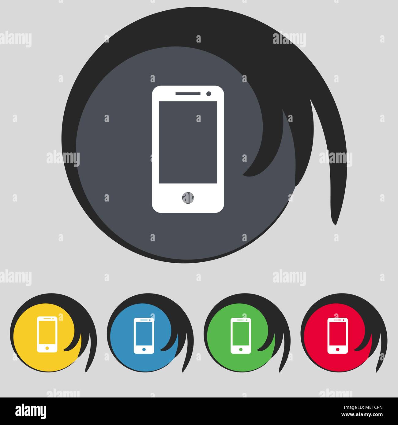 Smartphone sign icon. Support symbol. Call center. Set colur buttons ...