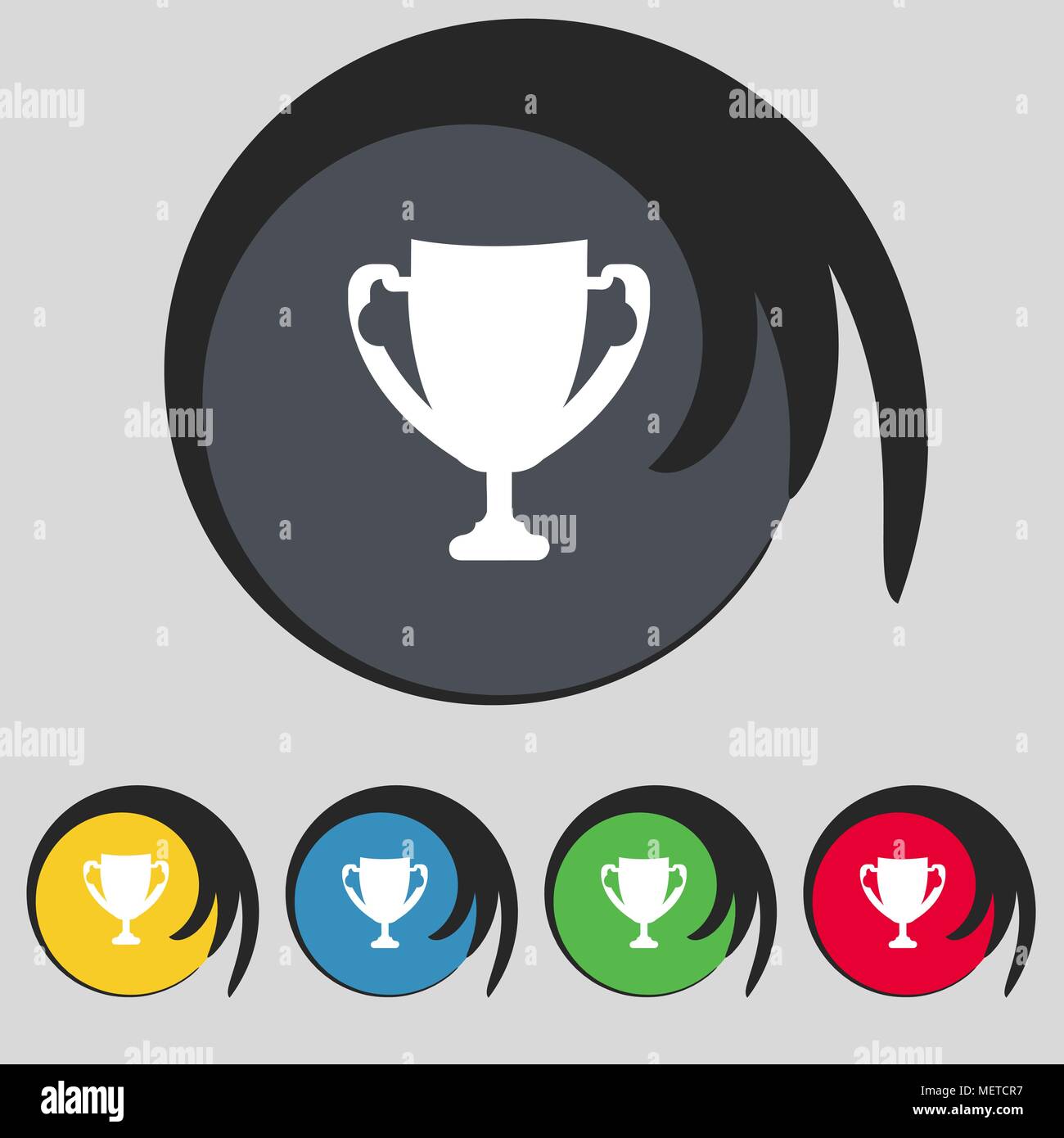 Winner cup sign icon. Awarding of winners symbol. Trophy. Set colourful ...