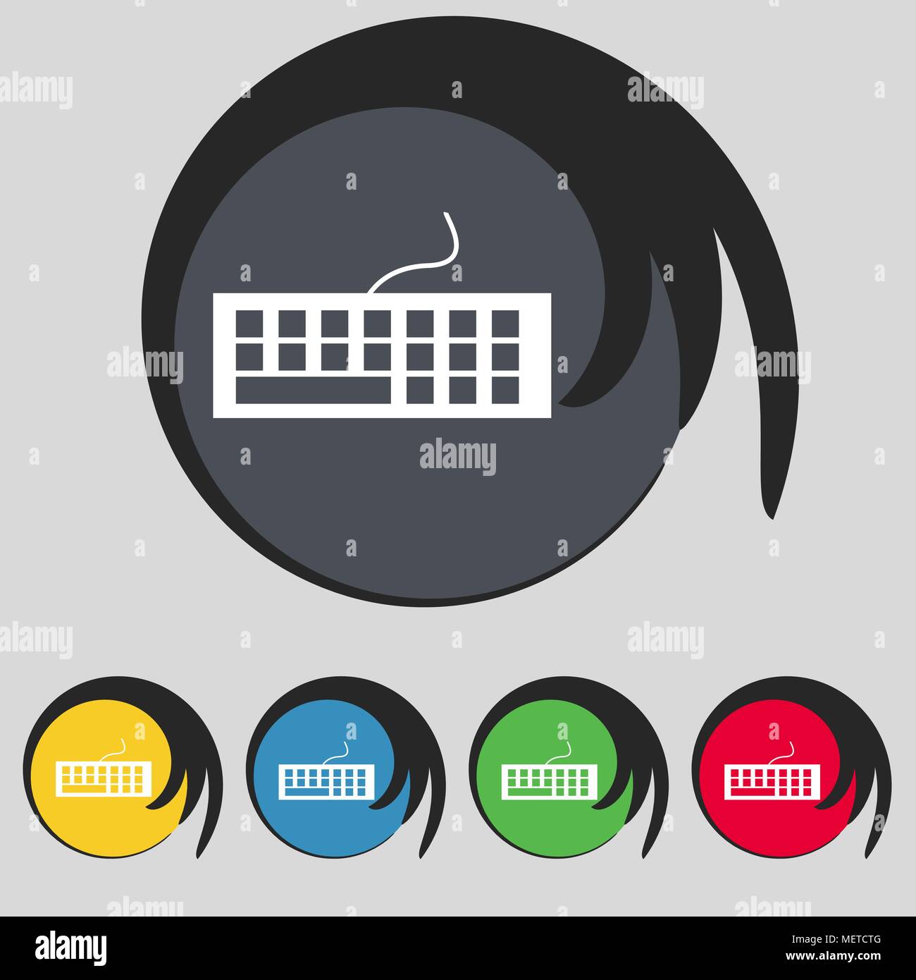 Computer keyboard Icon. Set colourful buttons. Vector illustration ...