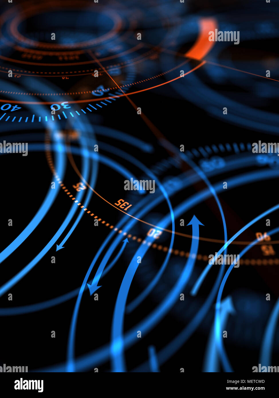 Piled up Circular Monitors Stock Photo - Alamy